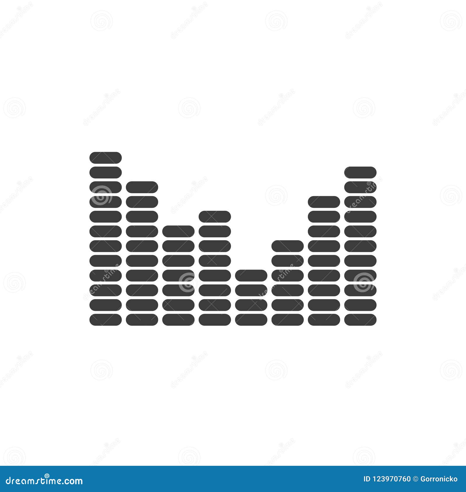 Black and White Simple Vector Line Art Equalizer Icon Stock ...