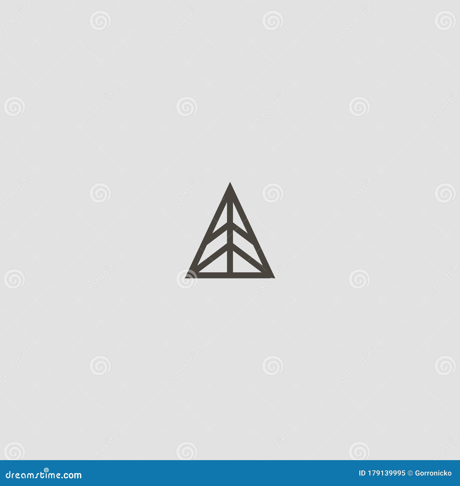 Simple Vector Line Art Geometric Outline Iconic Sign of Triangular ...