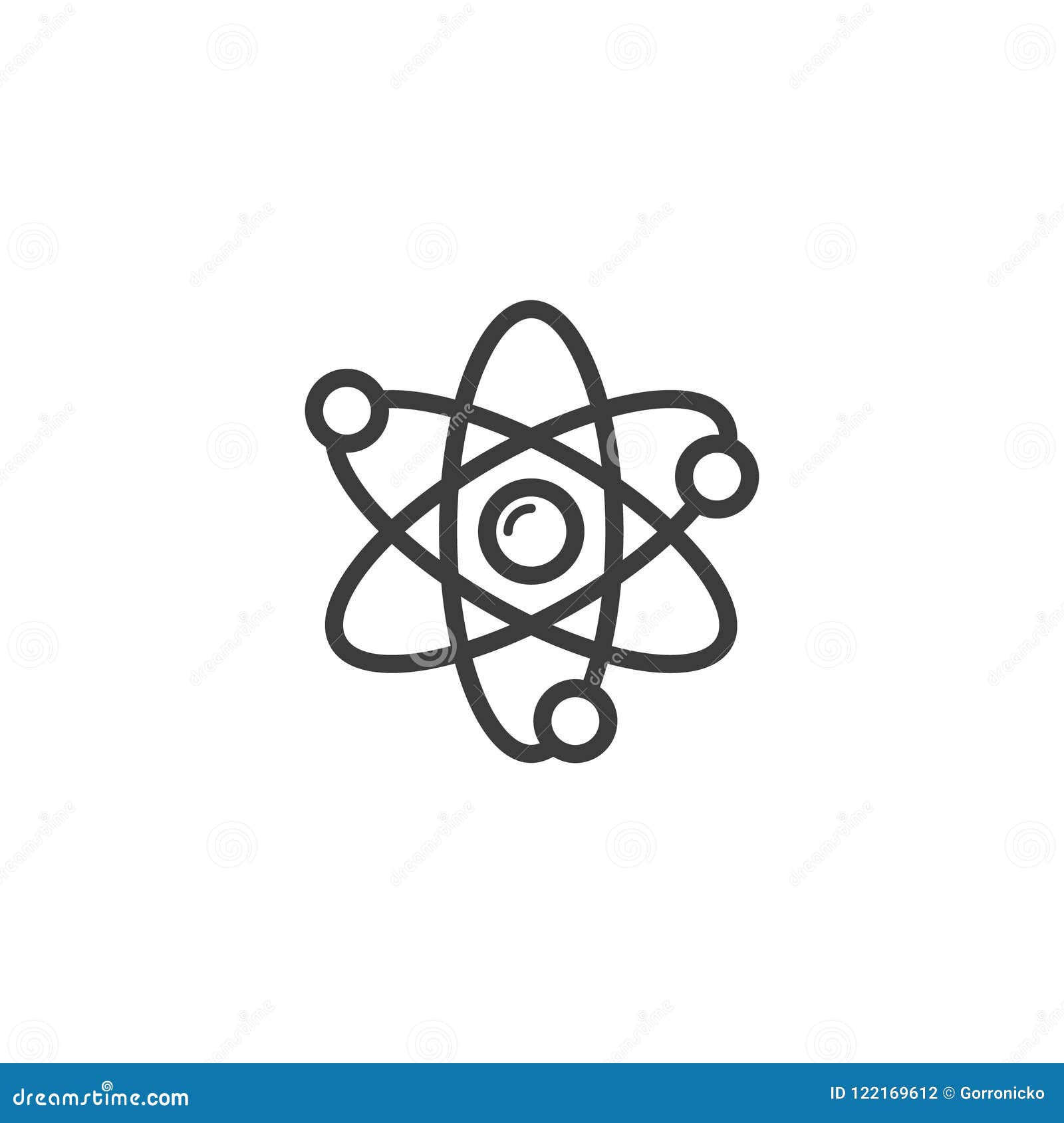 Simple Vector Line Art Outline Atom Icon Stock Illustration ...