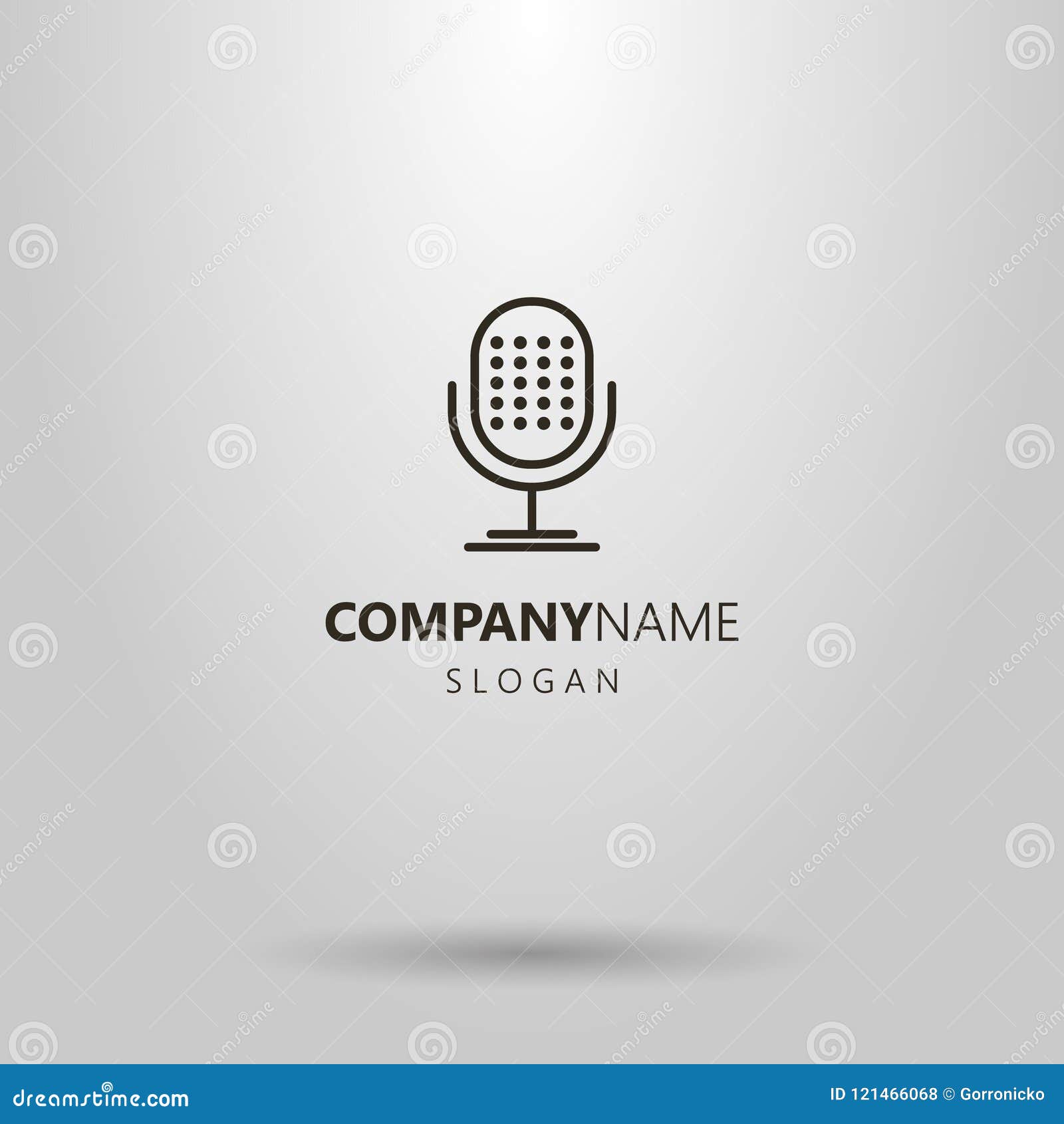Simple Vector Line Art Retro Microphone Logo Stock Vector ...