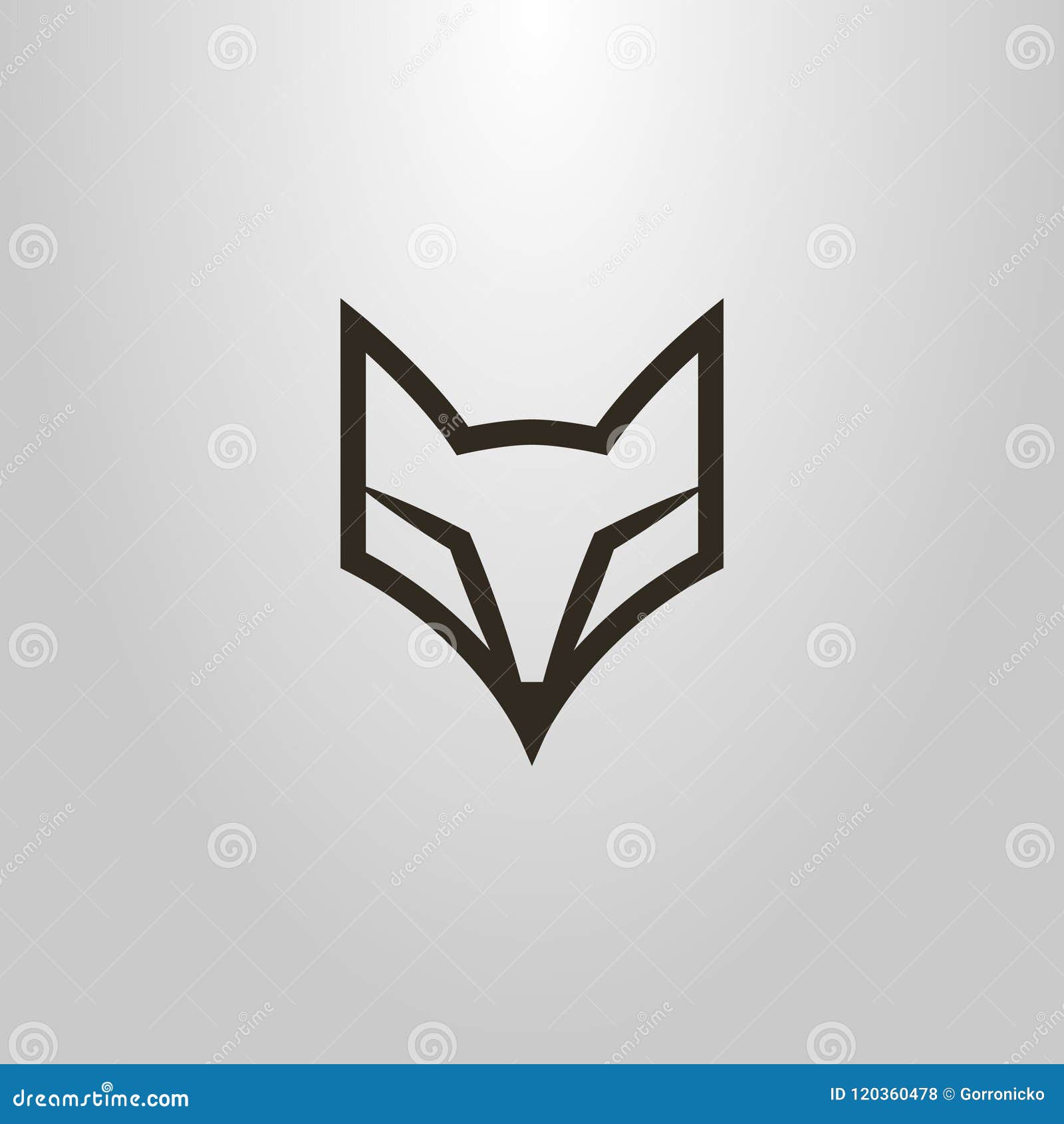 Simple Vector Line Art Symbol of Fox Head Stock Illustration ...