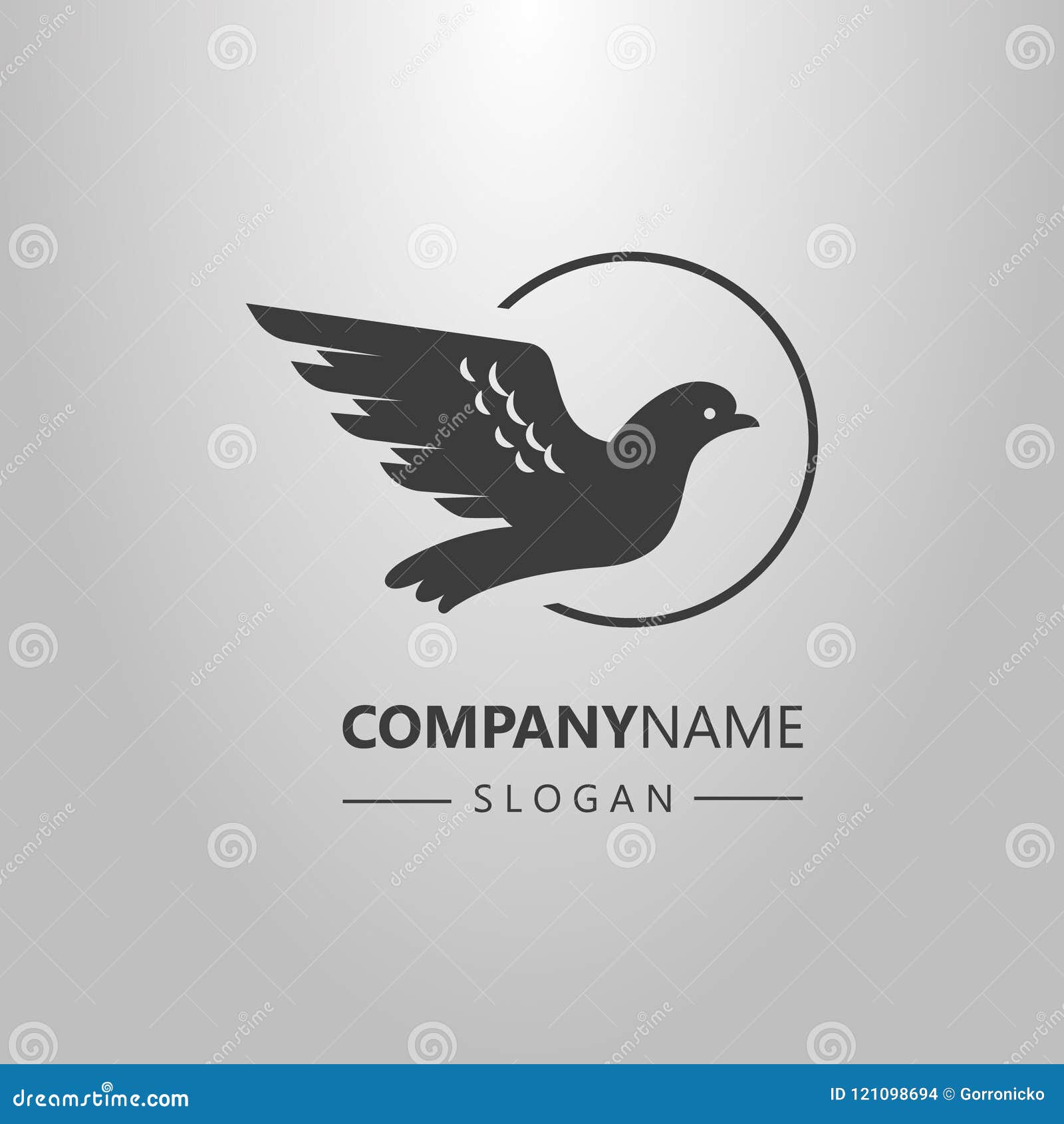 Simple Vector Logo of an Abstract Flying Dove Stock Vector ...