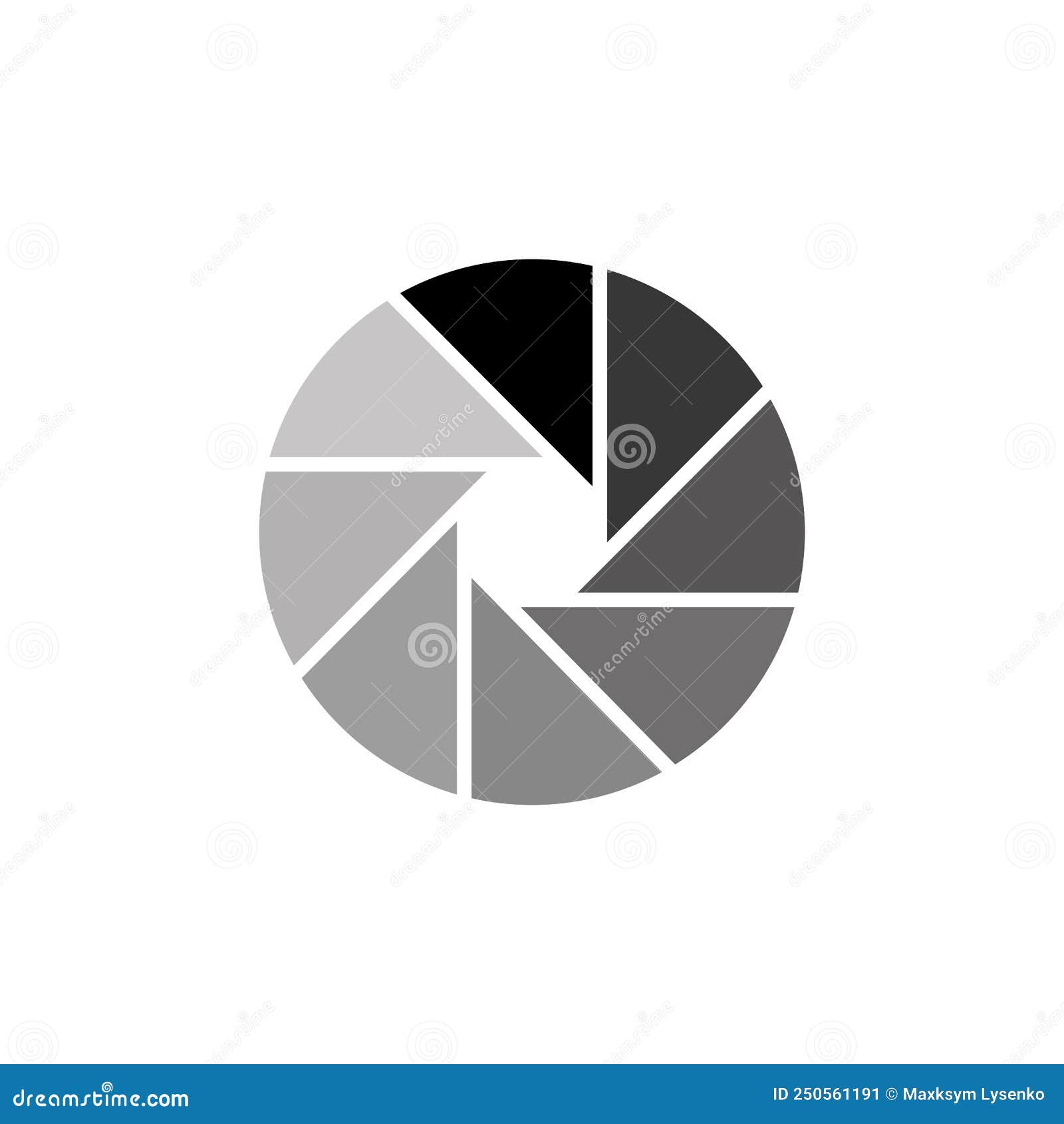 Black and White Simple Vector Round Symbol of Camera Shutter Stock ...
