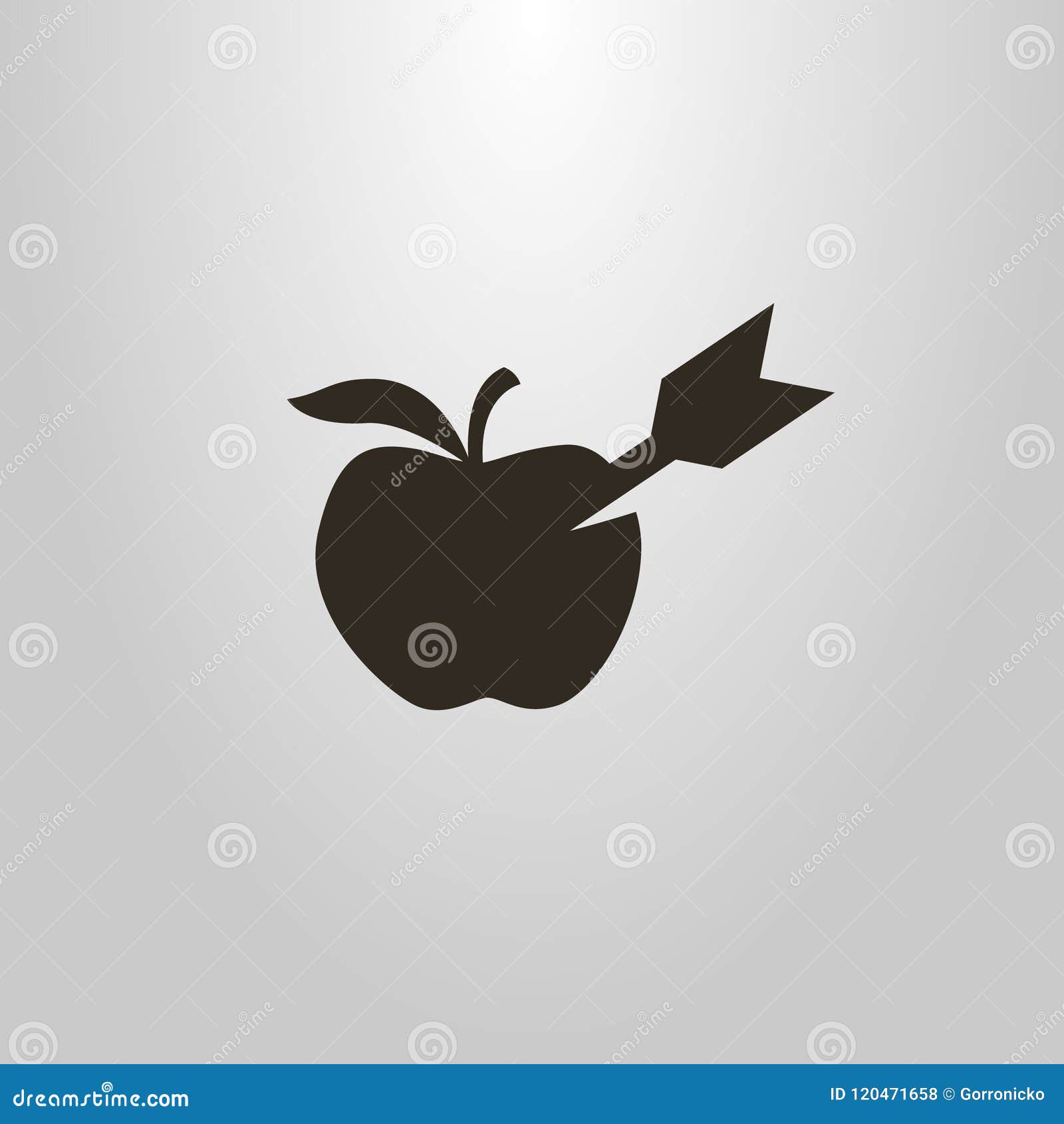 Simple Vector Symbol of Apple Target with an Arrow in it Stock Vector ...