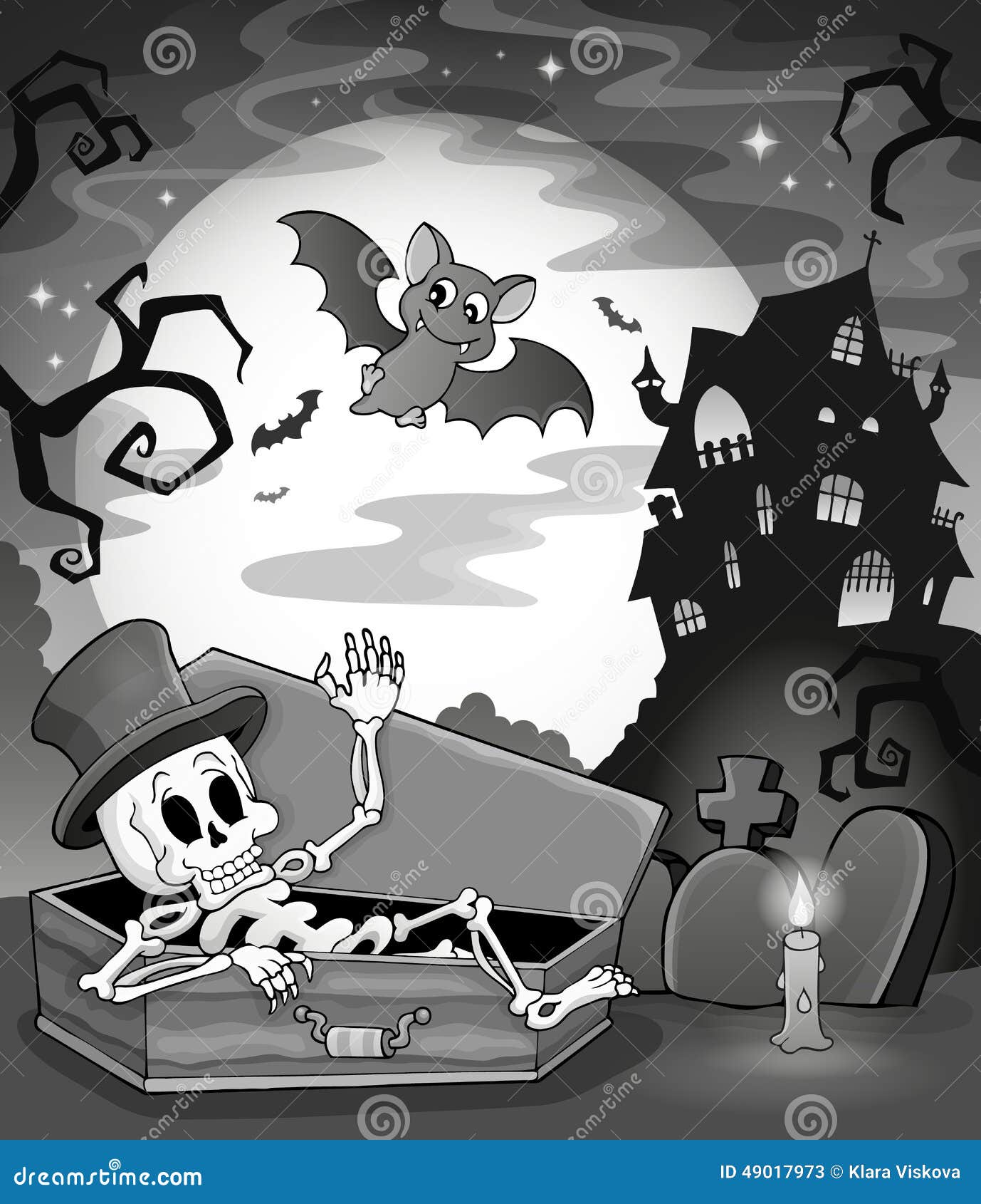 Black and White Skeleton Theme Image Stock Vector - Illustration of ...