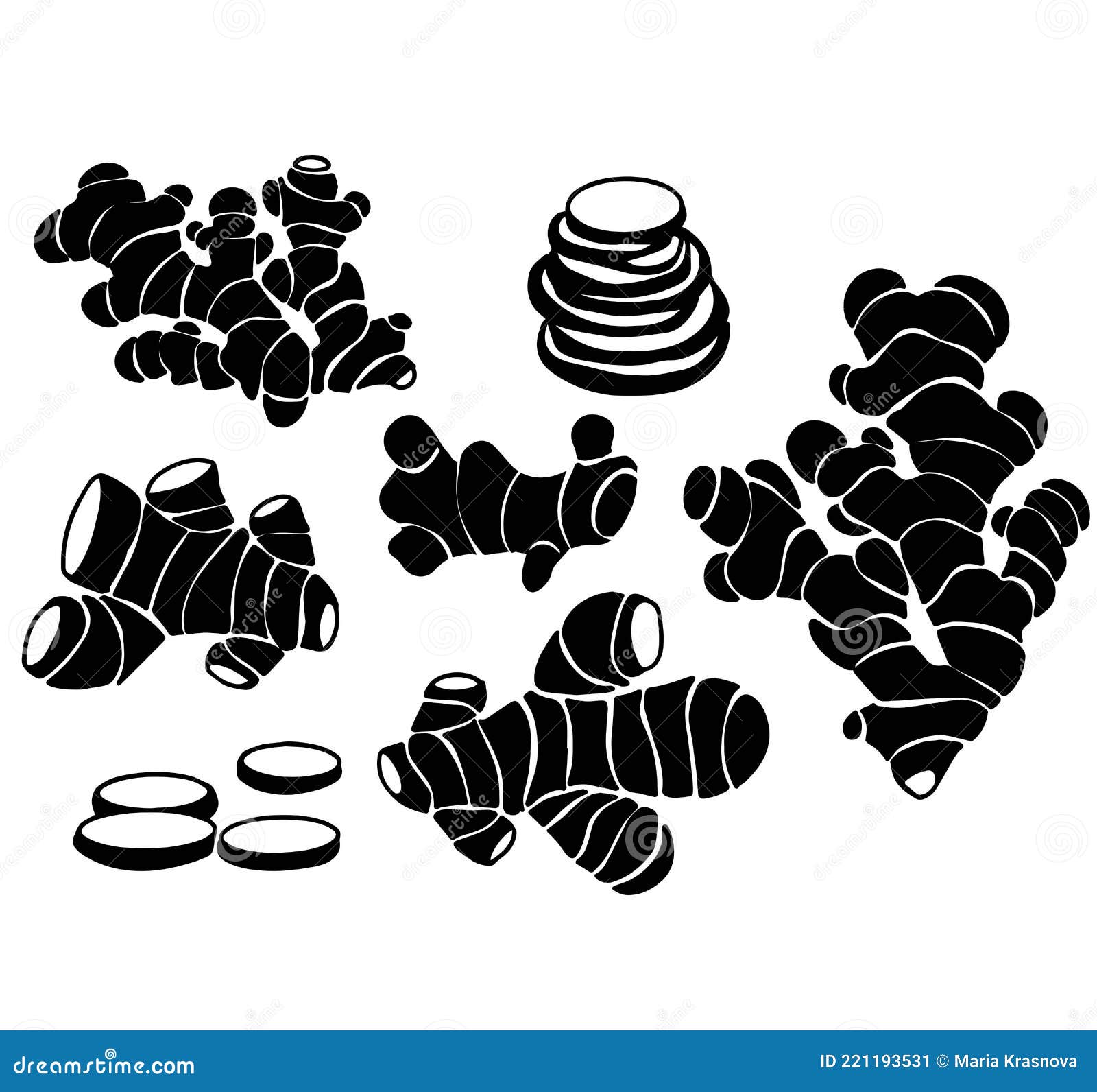 Black and White Sketch of a Beautiful Nature, Fresh Ginger, Pattern on ...