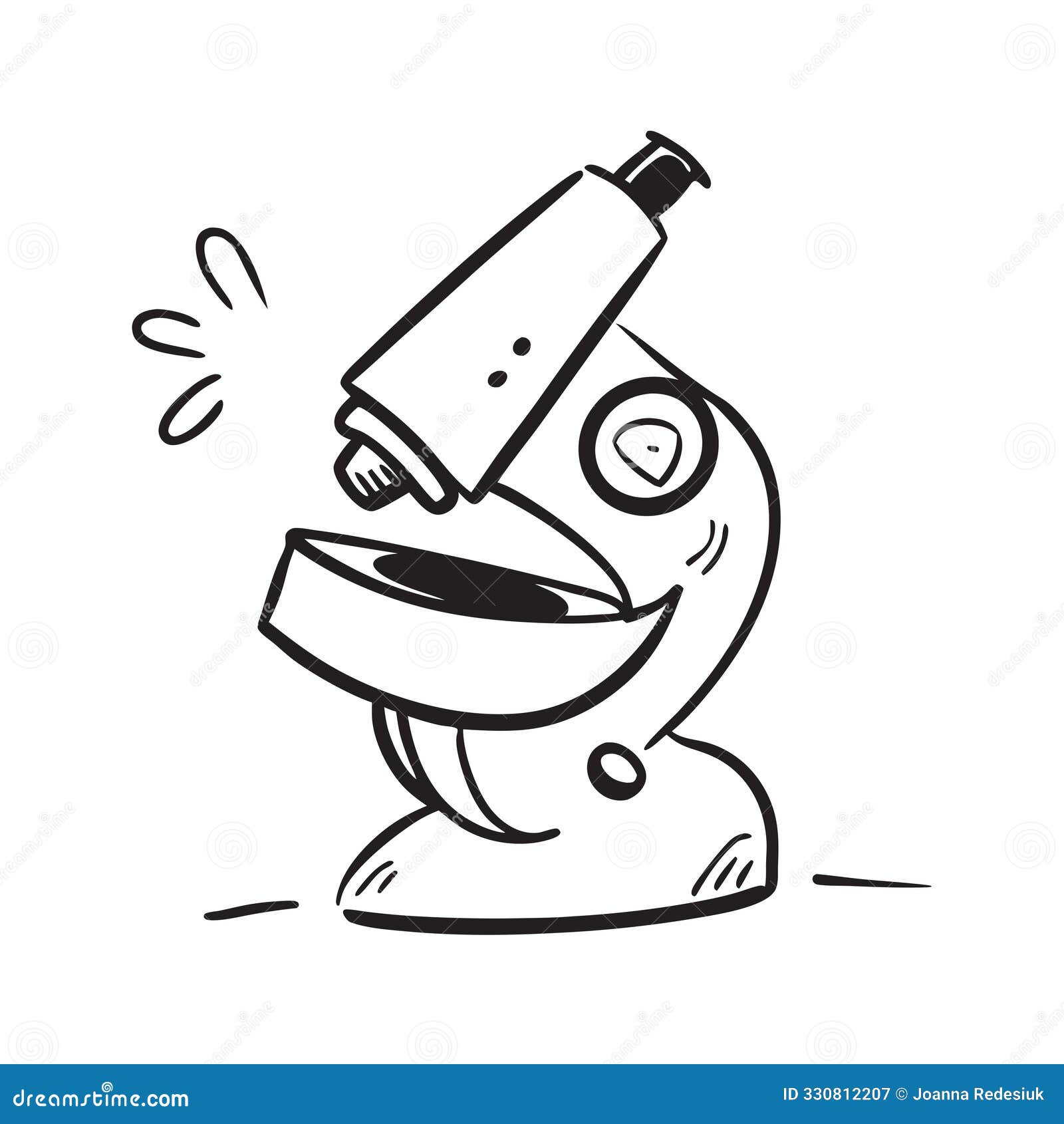 A Black and White Sketch of a Microscope Stock Illustration ...