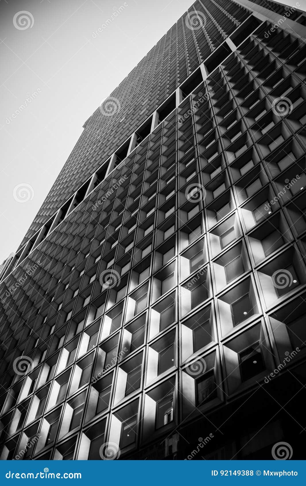 Black and White Skyscraper New York Downtown Facade Stone Glass ...