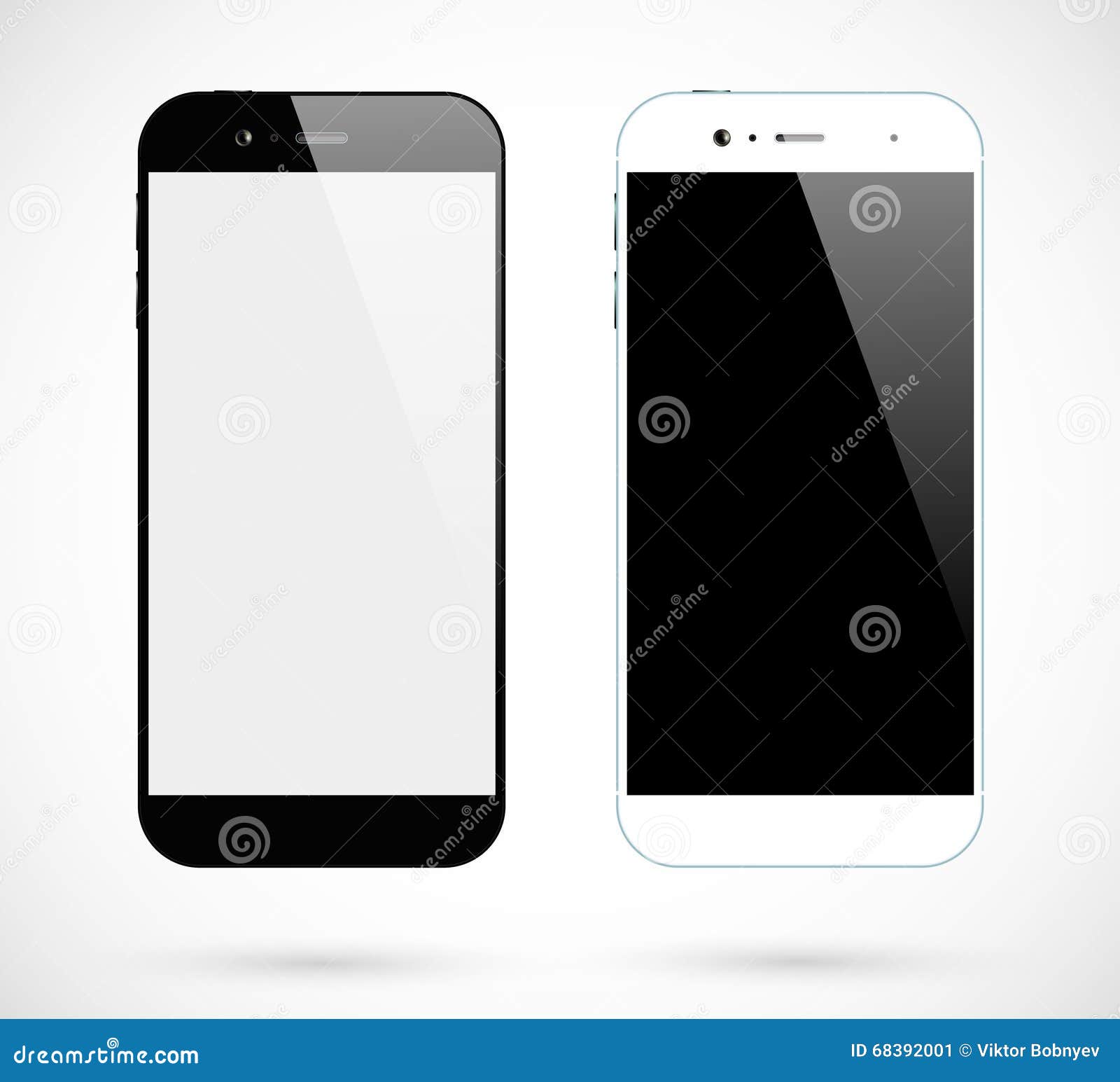 Black white smartphones stock vector. Illustration of modern - 68392001