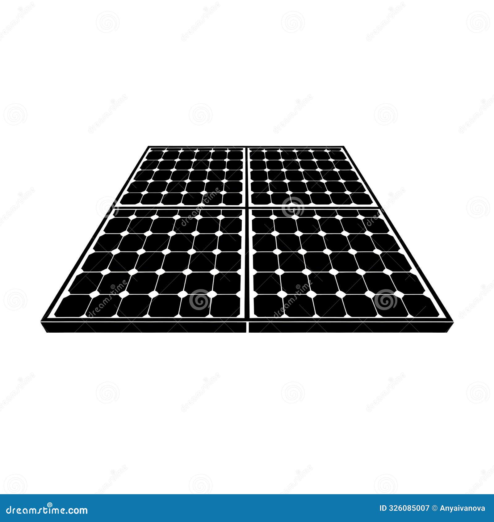Black and White Solar Panel Illustration Stock Illustration ...