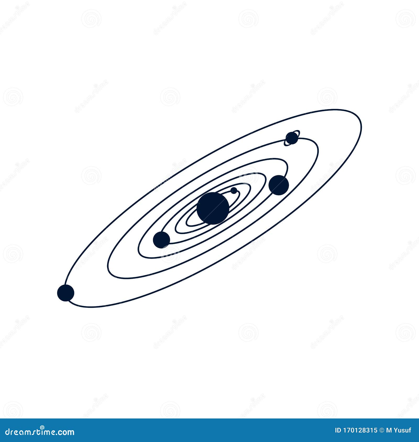 Black and White Solar System Vector Stock Vector - Illustration of ...