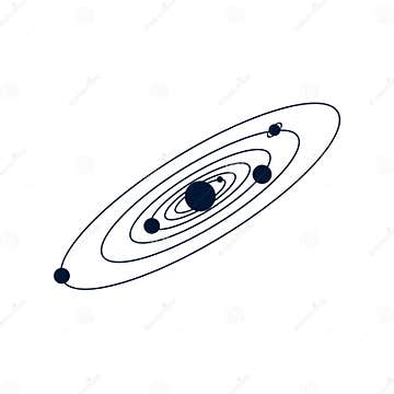 Black and White Solar System Vector Stock Vector - Illustration of ...