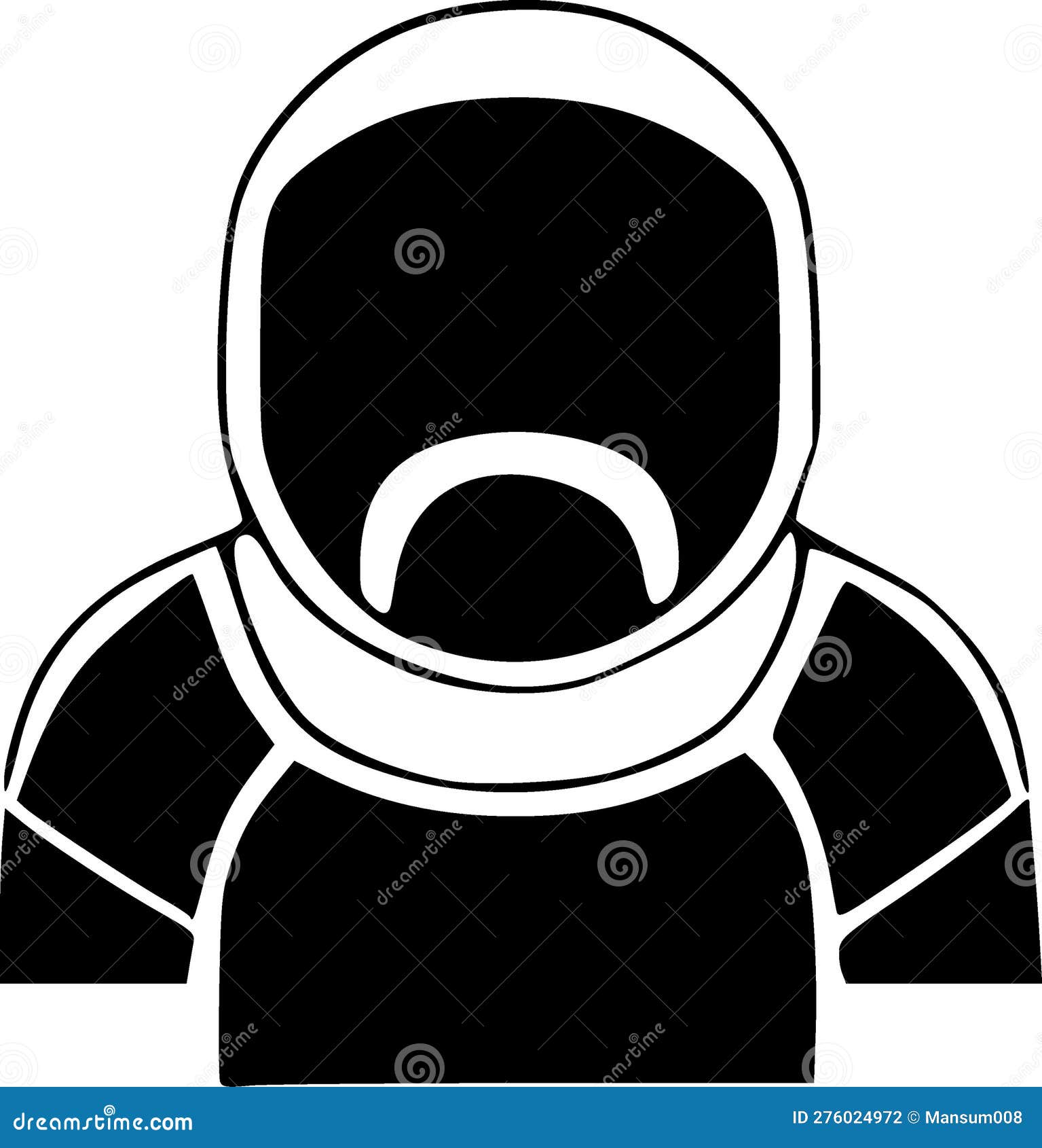 Black and White of Spaceman Shape Stock Illustration - Illustration of ...