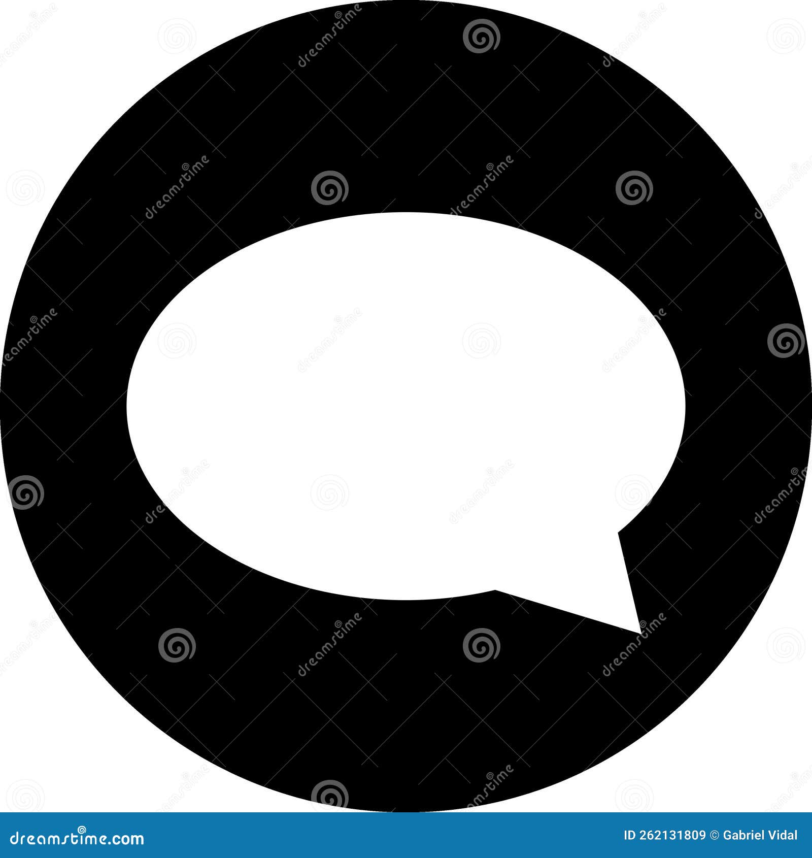 Black and White Speech Bubble Icon, Speech Bubble Button Stock Vector ...