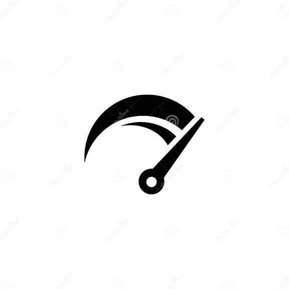 Black and White Speedometer Icon for Dashboard Design Stock Vector ...