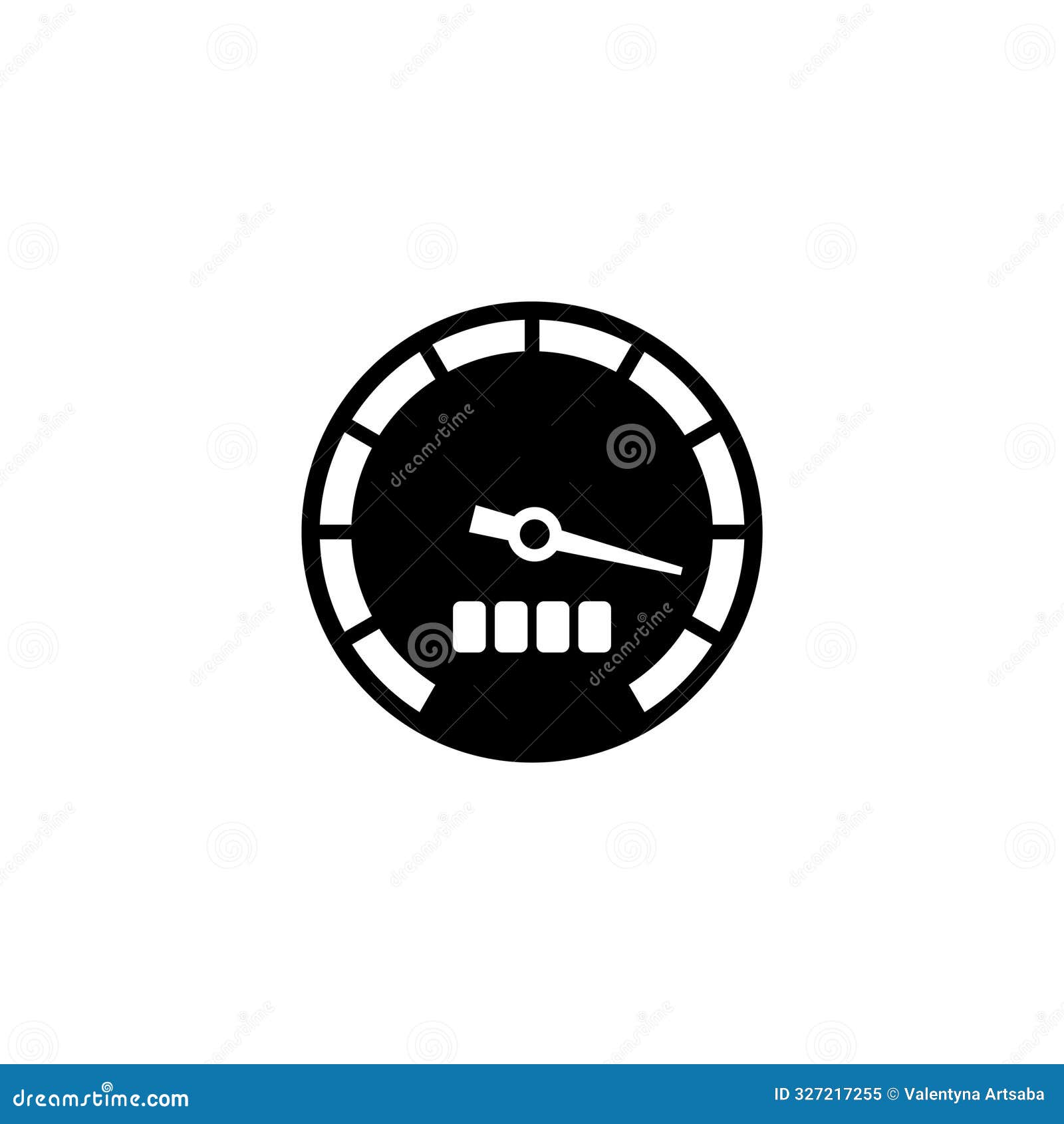 Black and White Speedometer Icon for Dashboard Interface Design Stock ...
