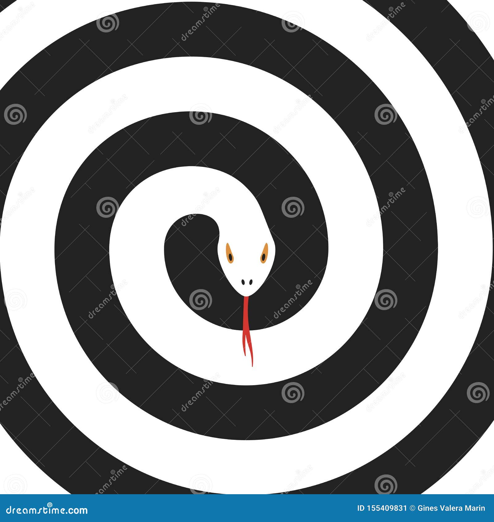 3D Spiral With Snake Texture. Design. Hypnotic Animation With Unfolding ...