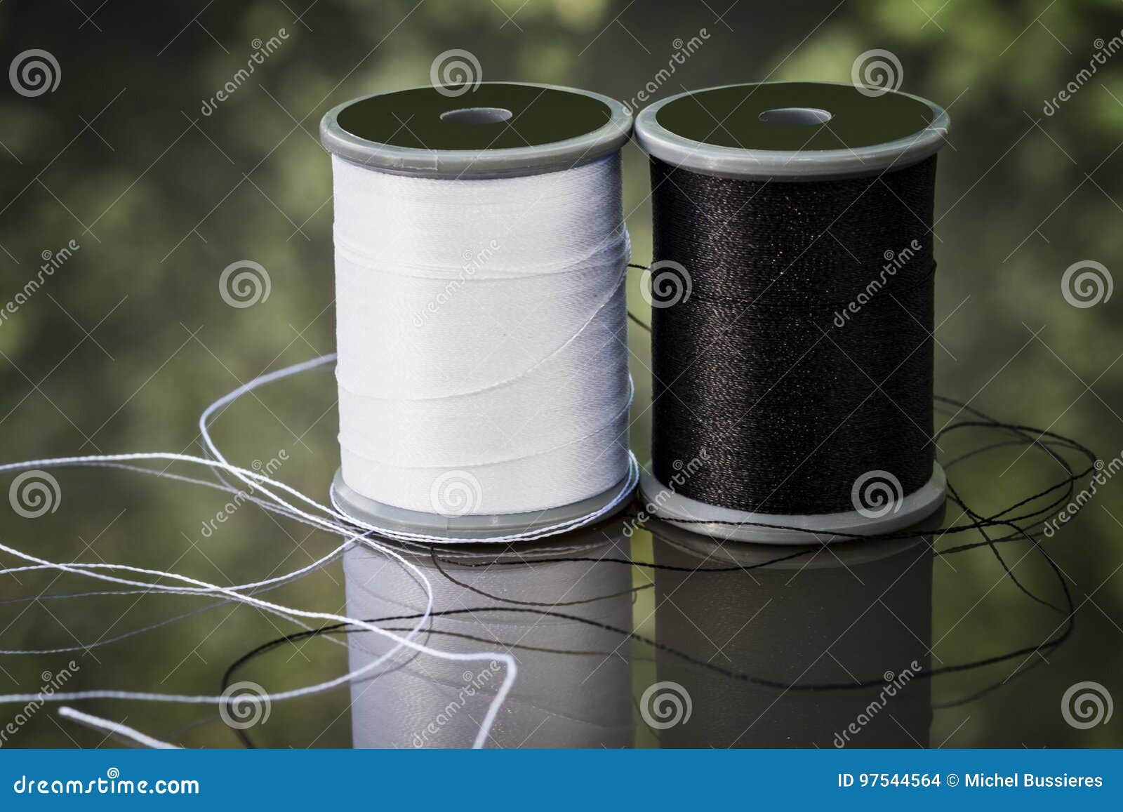 Black & White Spools of Thread Stock Photo - Image of colors, polyester ...