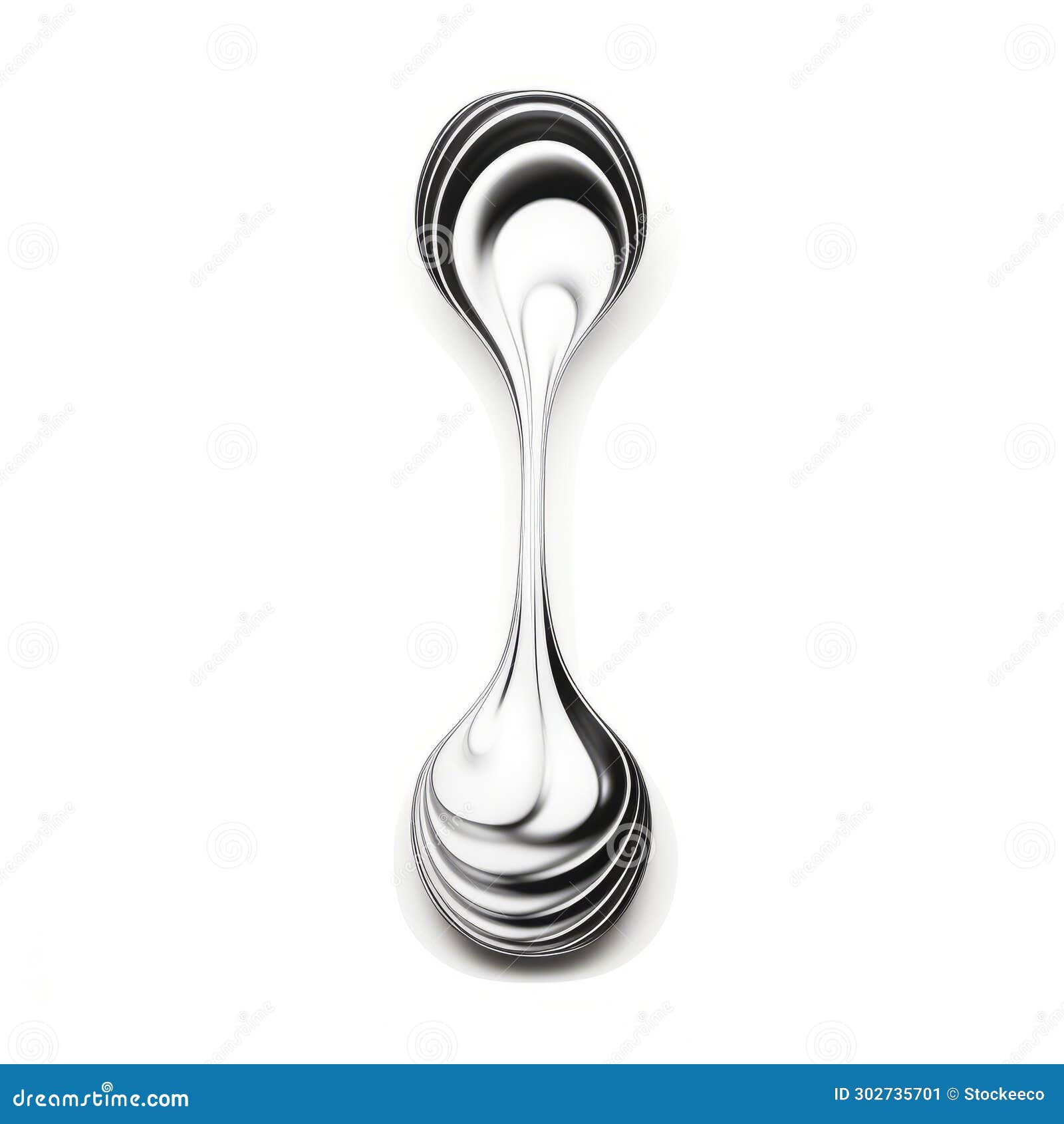 Black and White Spoon in Algorithmic Art Style Stock Illustration ...