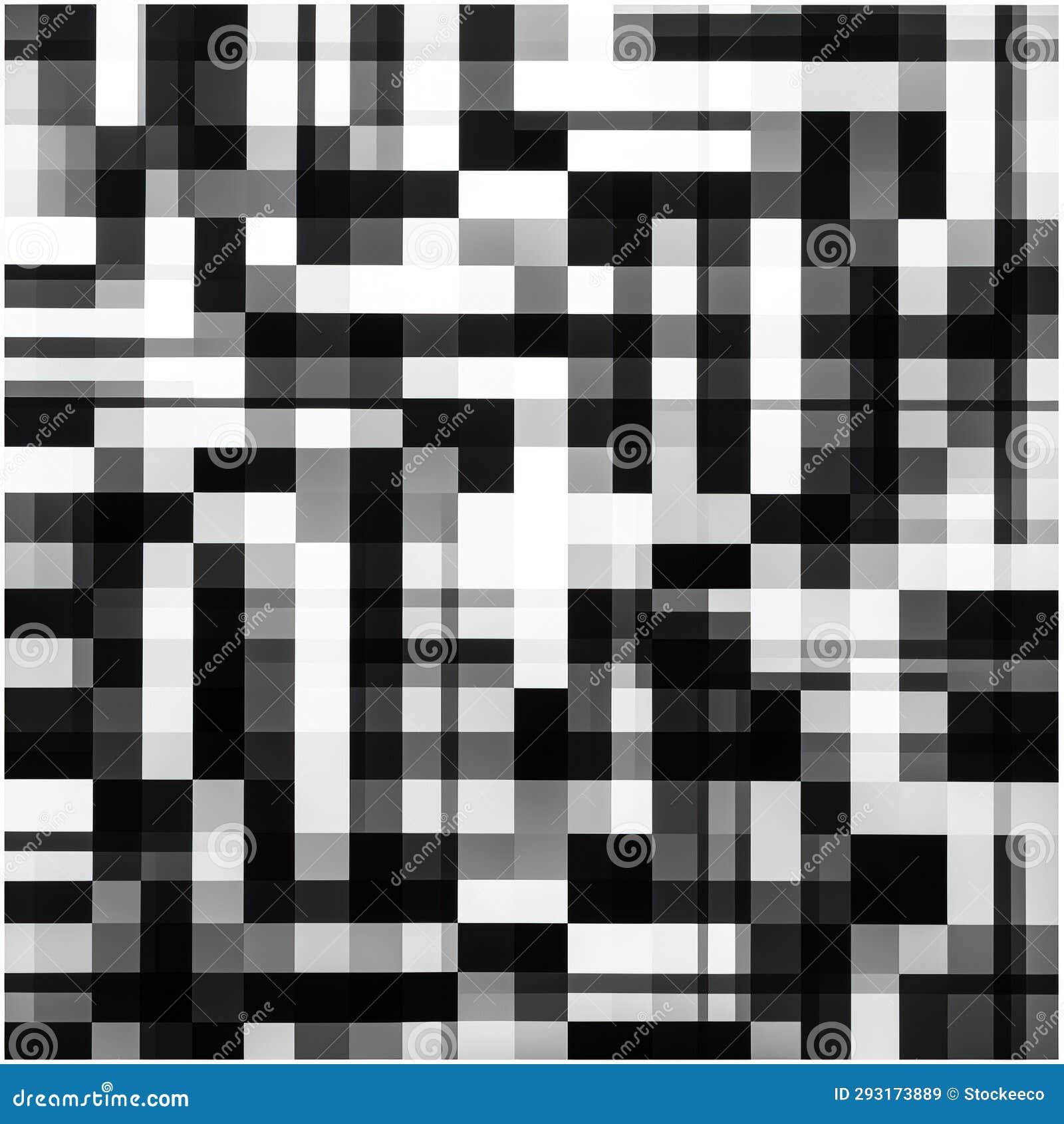 Pixelated Abstraction: Black and White Checkered Lines Stock ...
