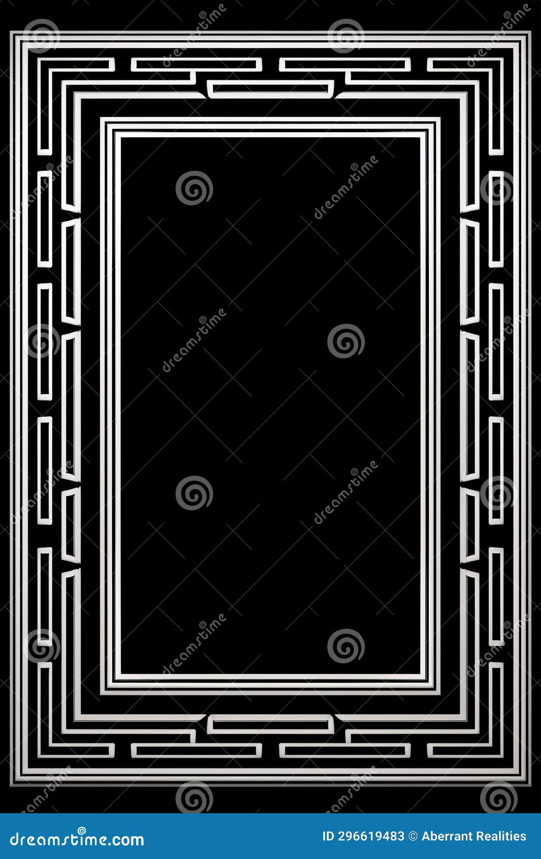 A Black and White Square Frame on a Black Background Stock Illustration ...