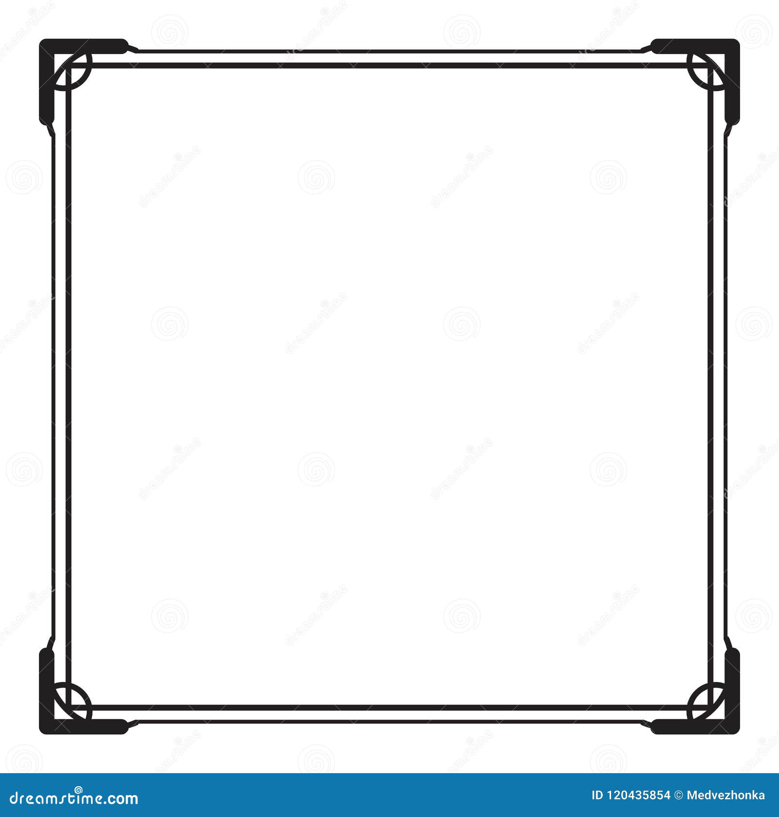 Black and White Square Frame with Simple Ornament. Stock Vector ...
