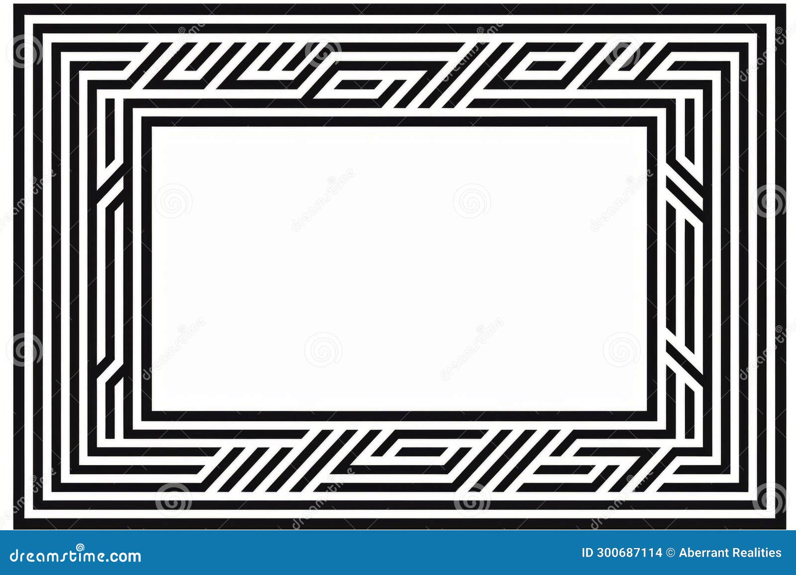 A Black and White Square Frame with a Geometric Pattern Stock ...