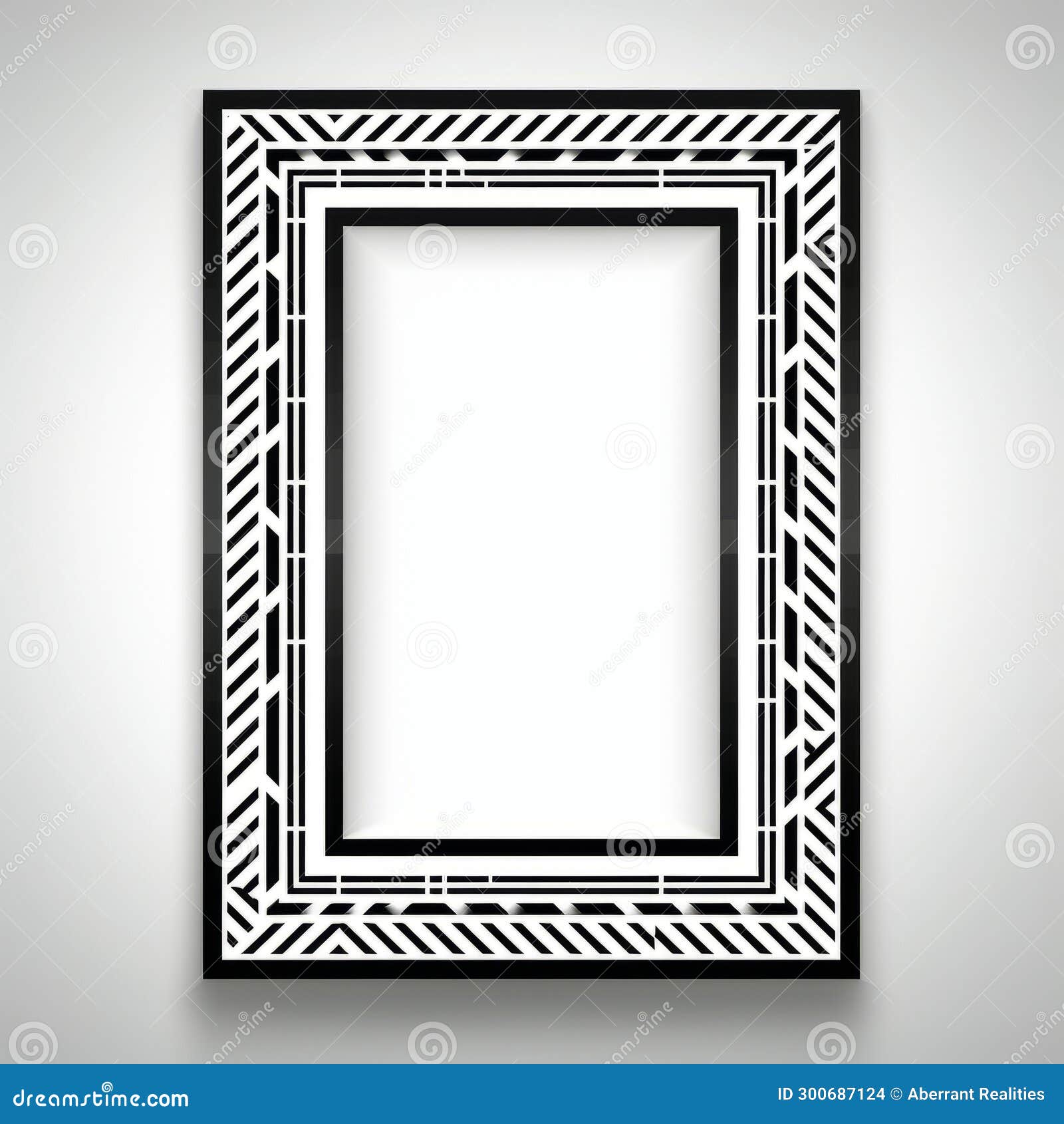A Black and White Square Frame with a Pattern on it Stock Illustration ...