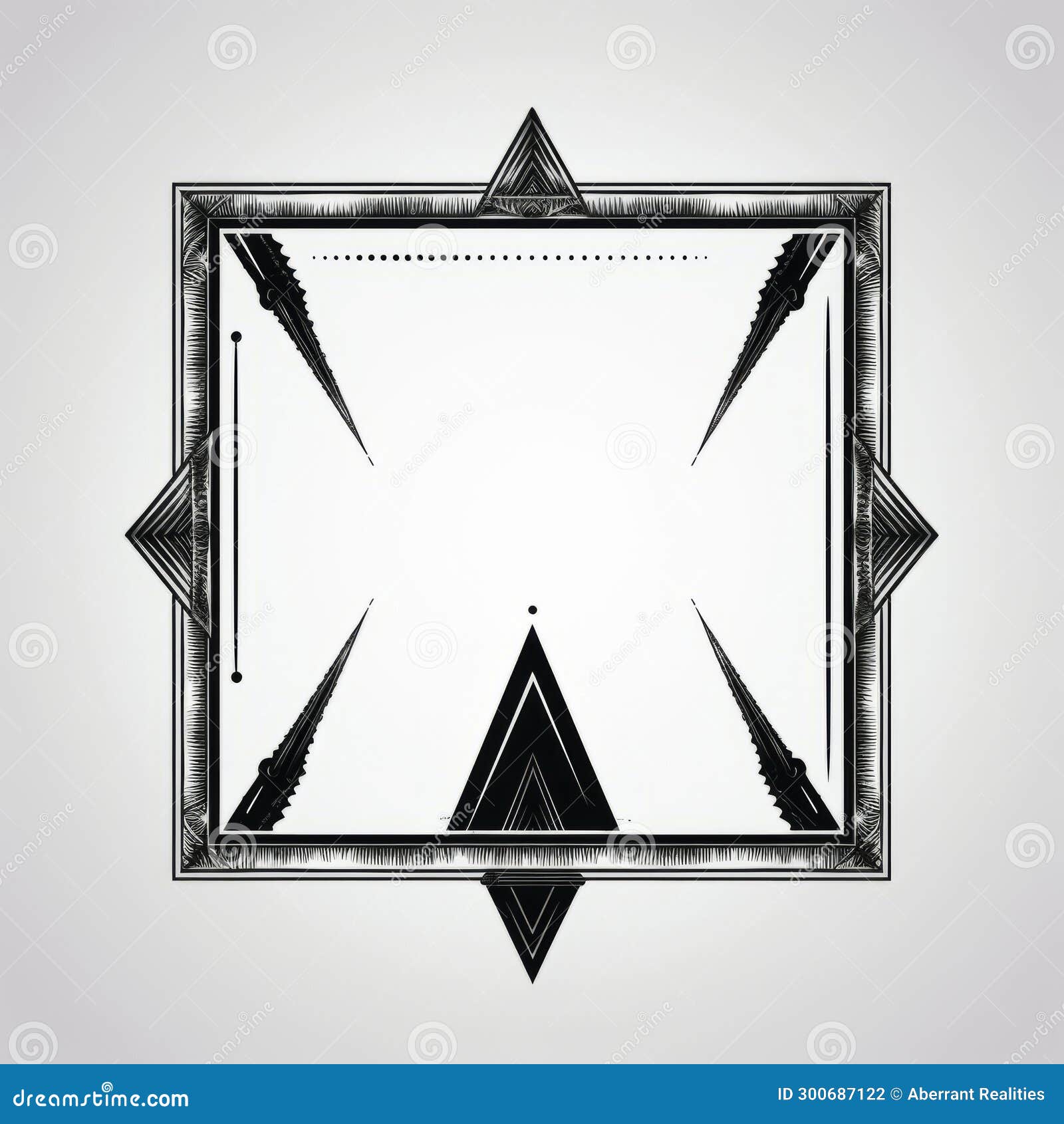 A Black and White Square Frame with a Triangle in the Middle Stock ...