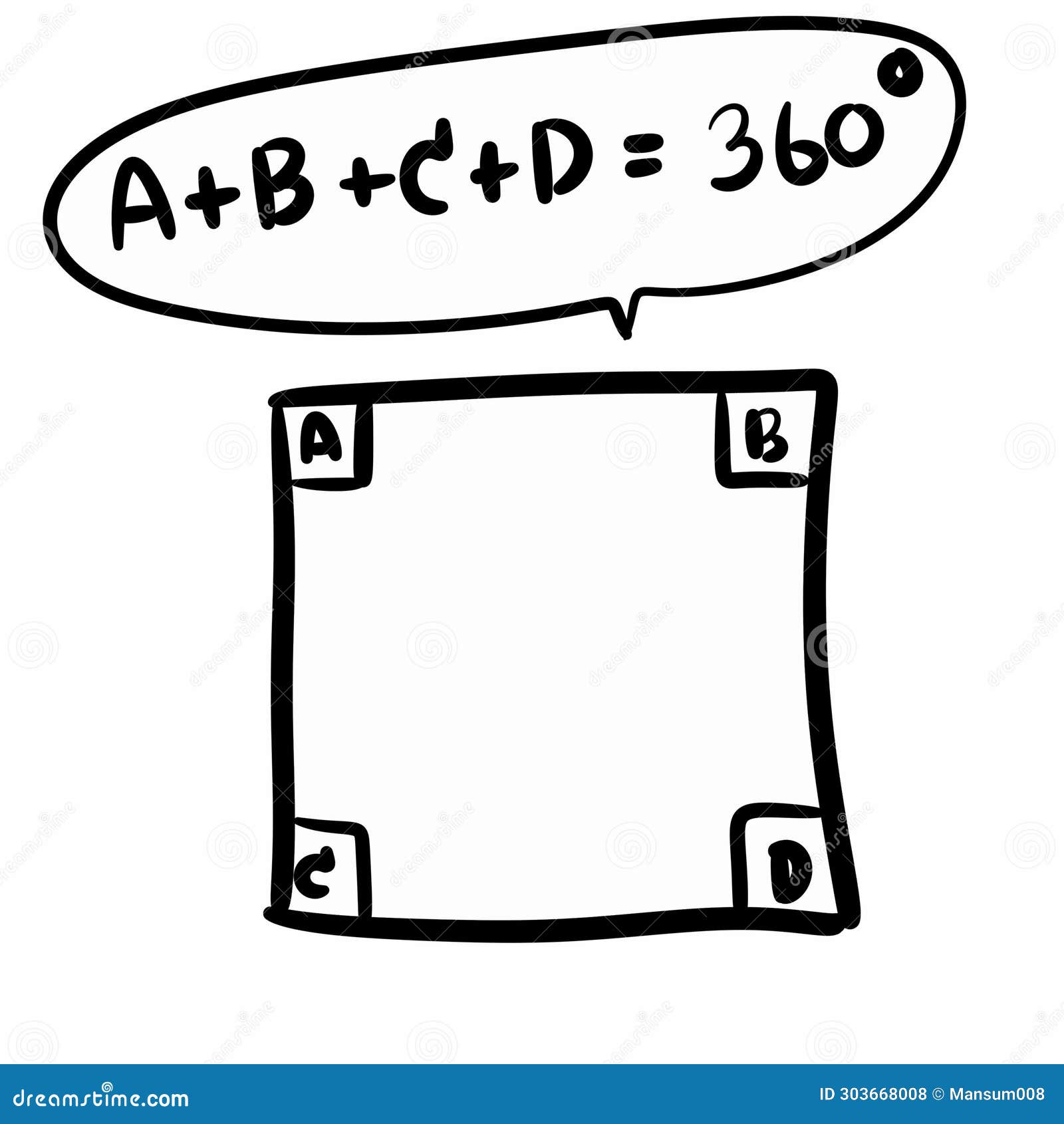 Black and White of Square Shape Stock Illustration - Illustration of ...