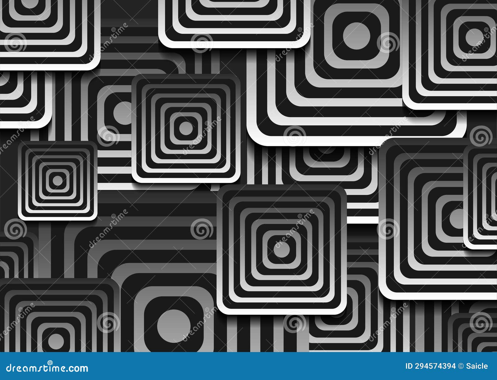 Black White Squares Abstract Tech Minimal Background Stock Vector ...