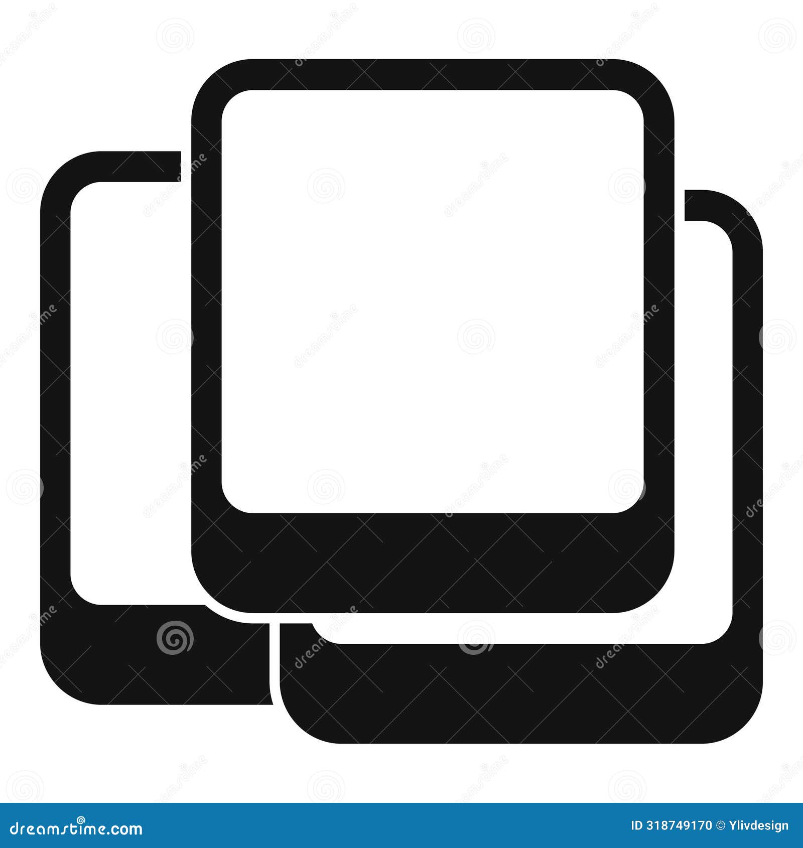 Black and White Stacked Frame Icons Stock Illustration - Illustration ...