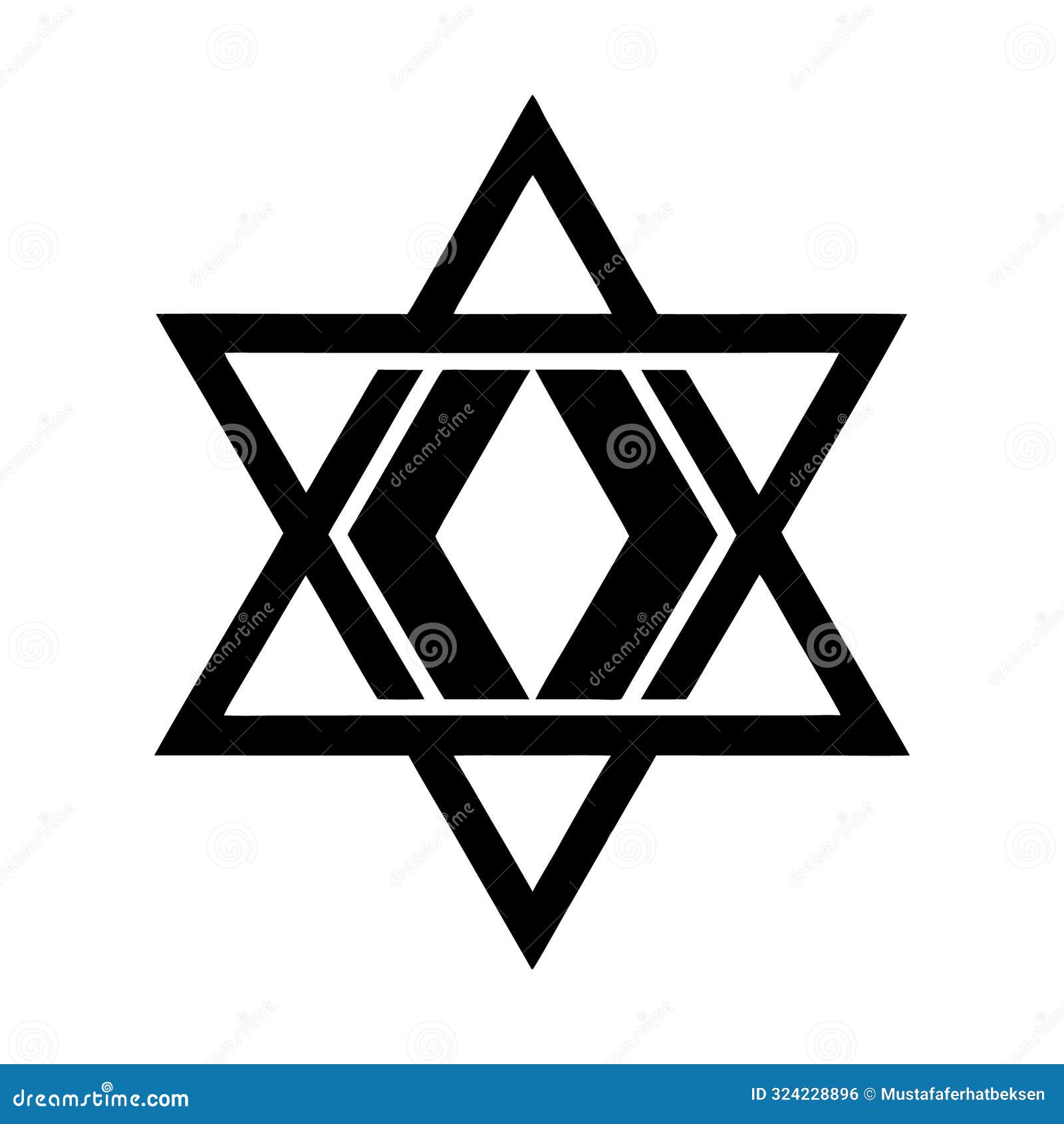A Black and White Star of David with a White Background Stock ...