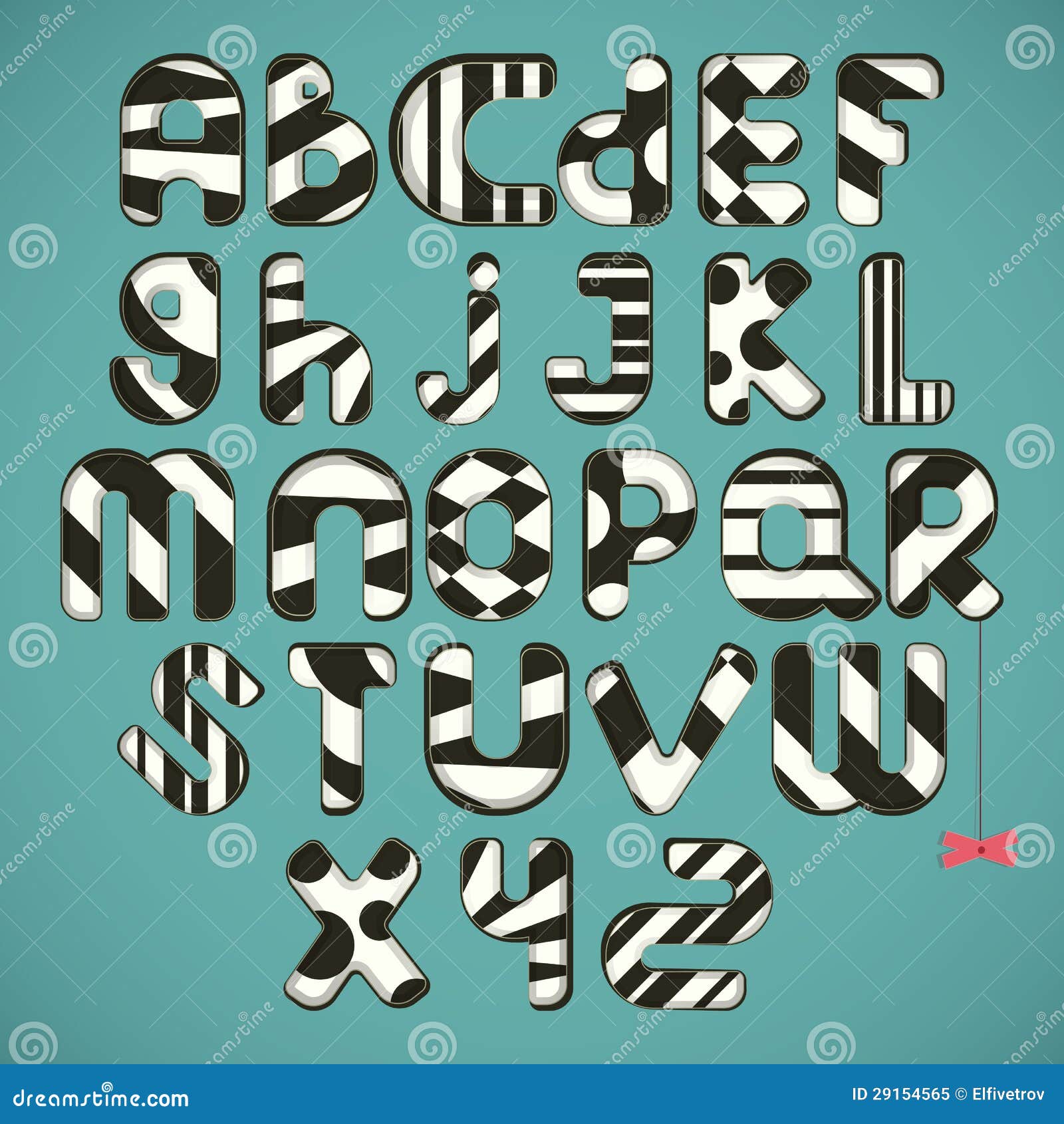 Black-white Striped Alphabet Stock Vector - Illustration of text ...