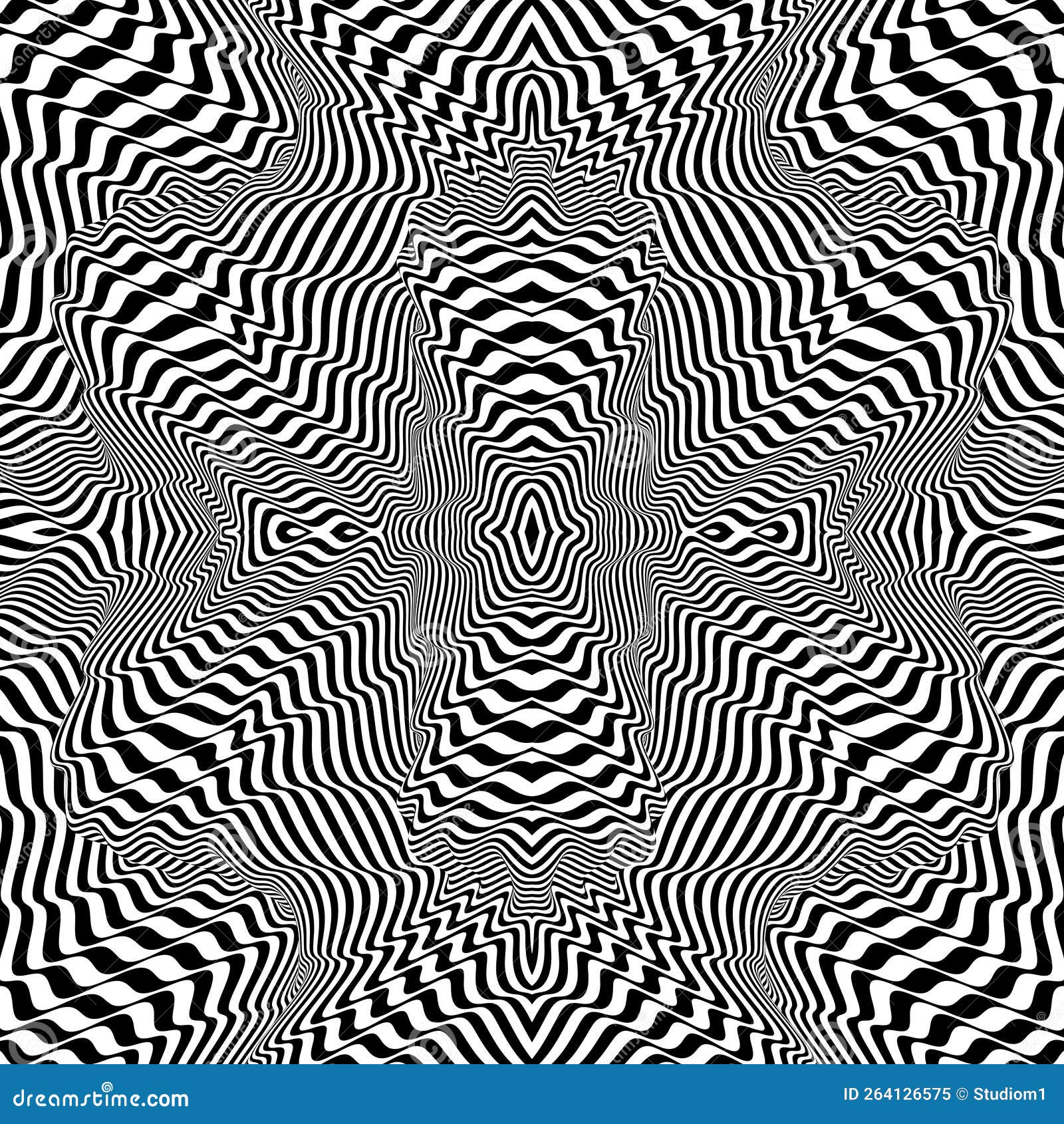 Black and White Striped Background. Seamless Pattern with Optical Illusion. Simple Graphic ...