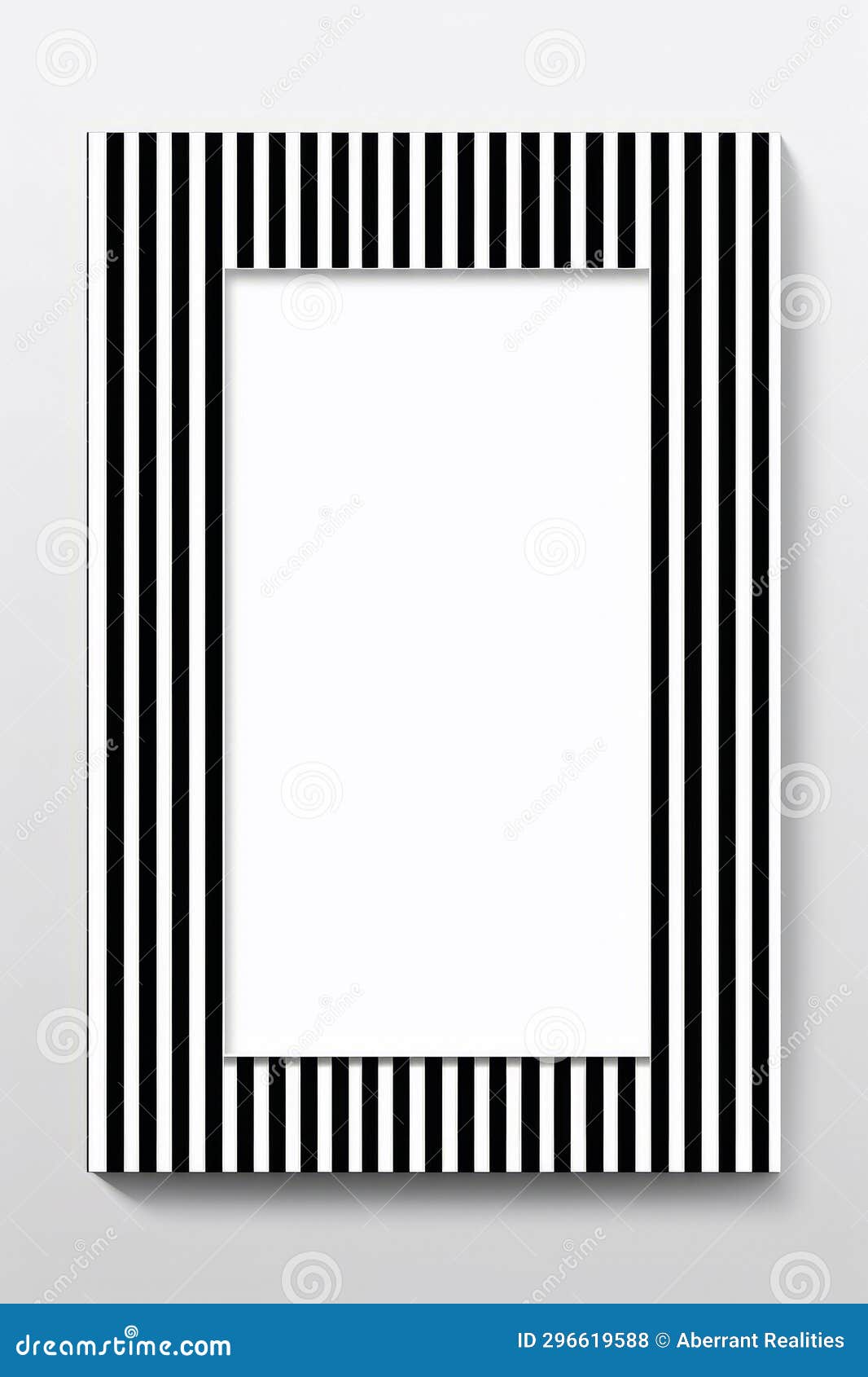 A Black and White Striped Frame on a Wall Stock Illustration ...