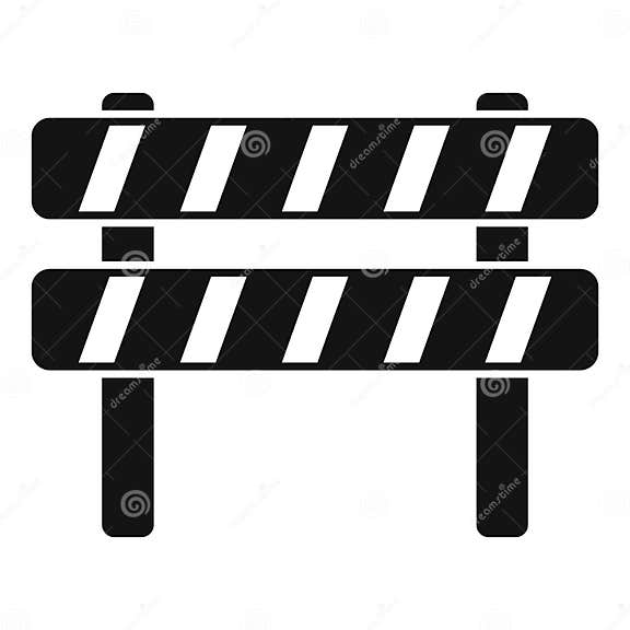 Striped Road Barrier Blocking Access Stock Illustration - Illustration ...