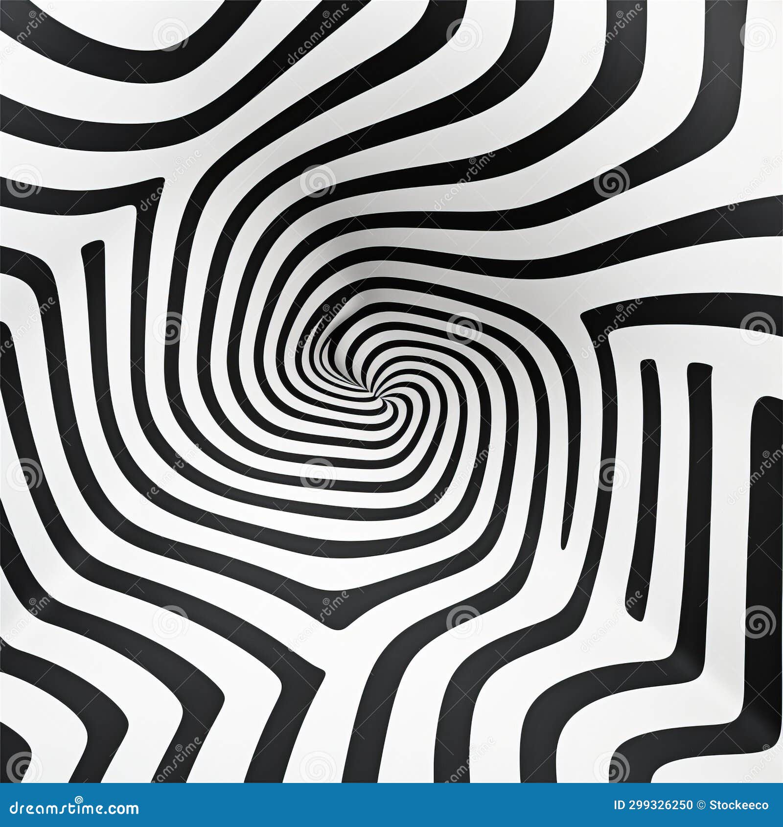 Black and White Striped Vortex: Realistic Forms and Psychedelic ...