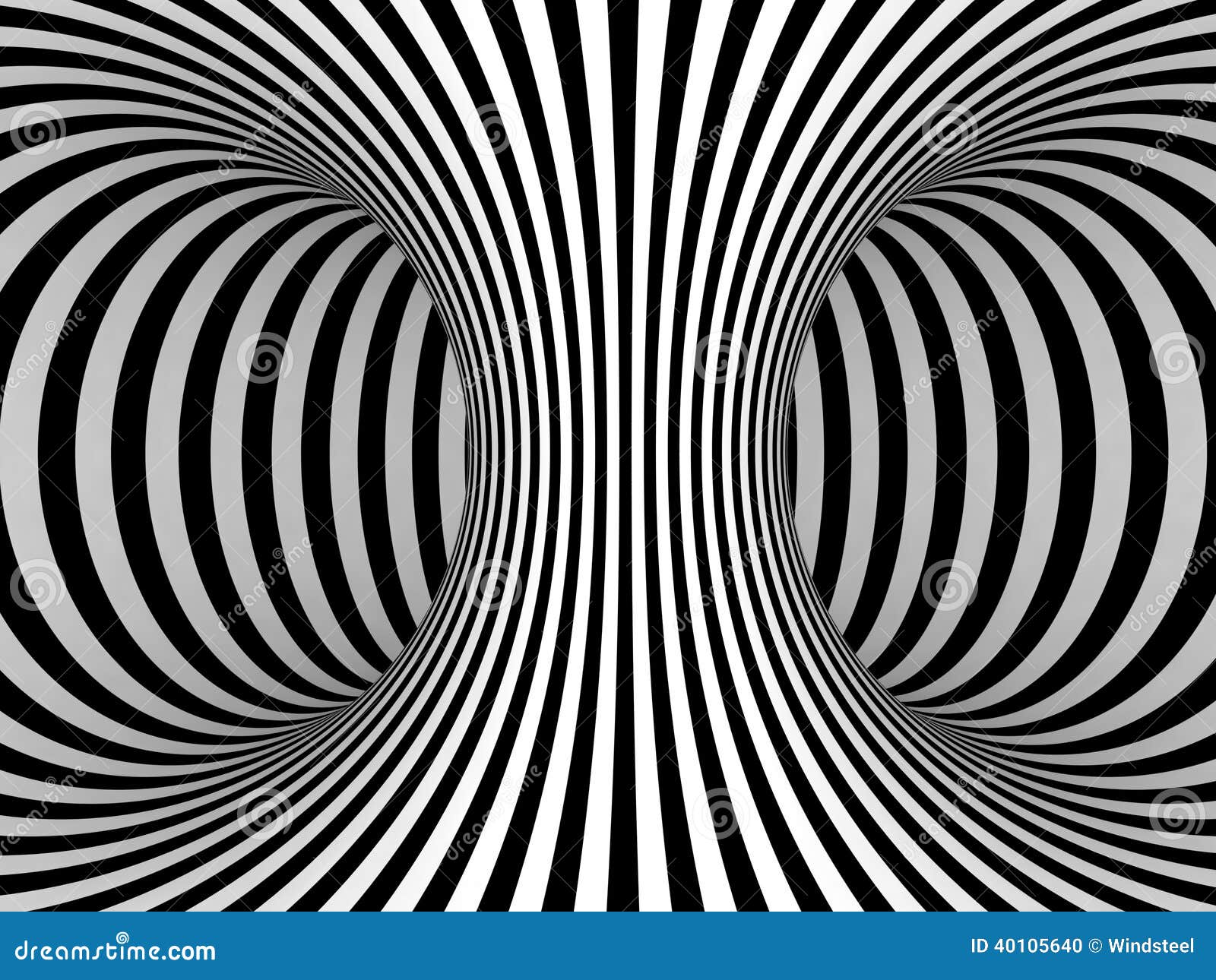 Black and White Stripes Projection on Torus. Stock Illustration ...
