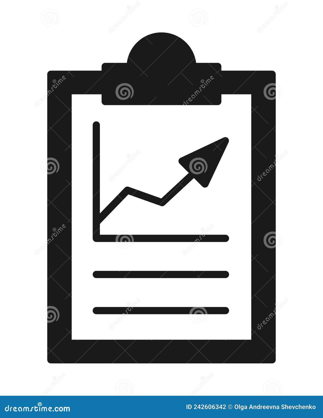 Black and White Successful Report Silhouette Icon Stock Vector ...