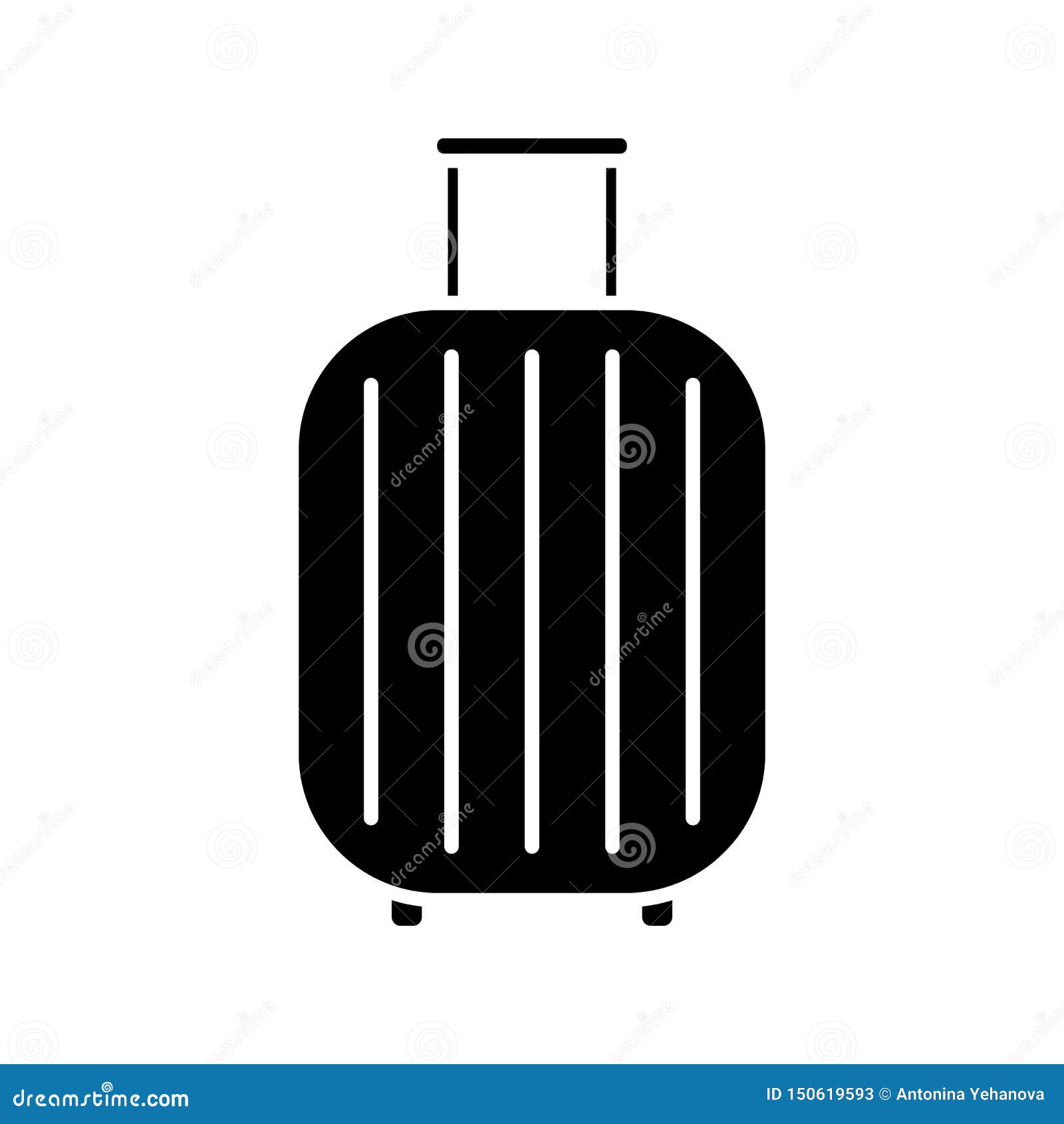 Black and White Suitcase Icon Stock Vector - Illustration of design ...