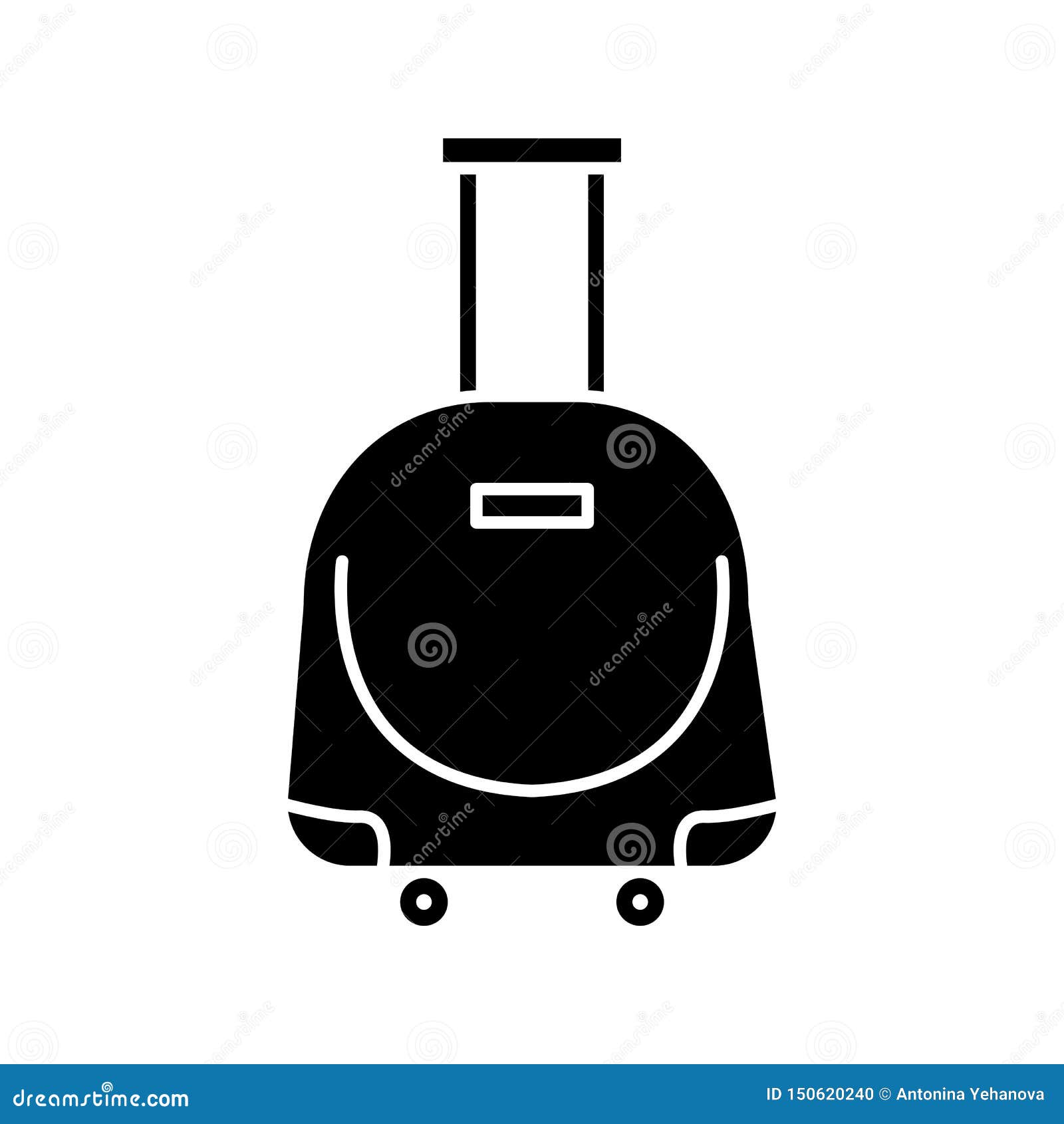 Black and White Suitcase Icon Stock Vector - Illustration of emblem ...