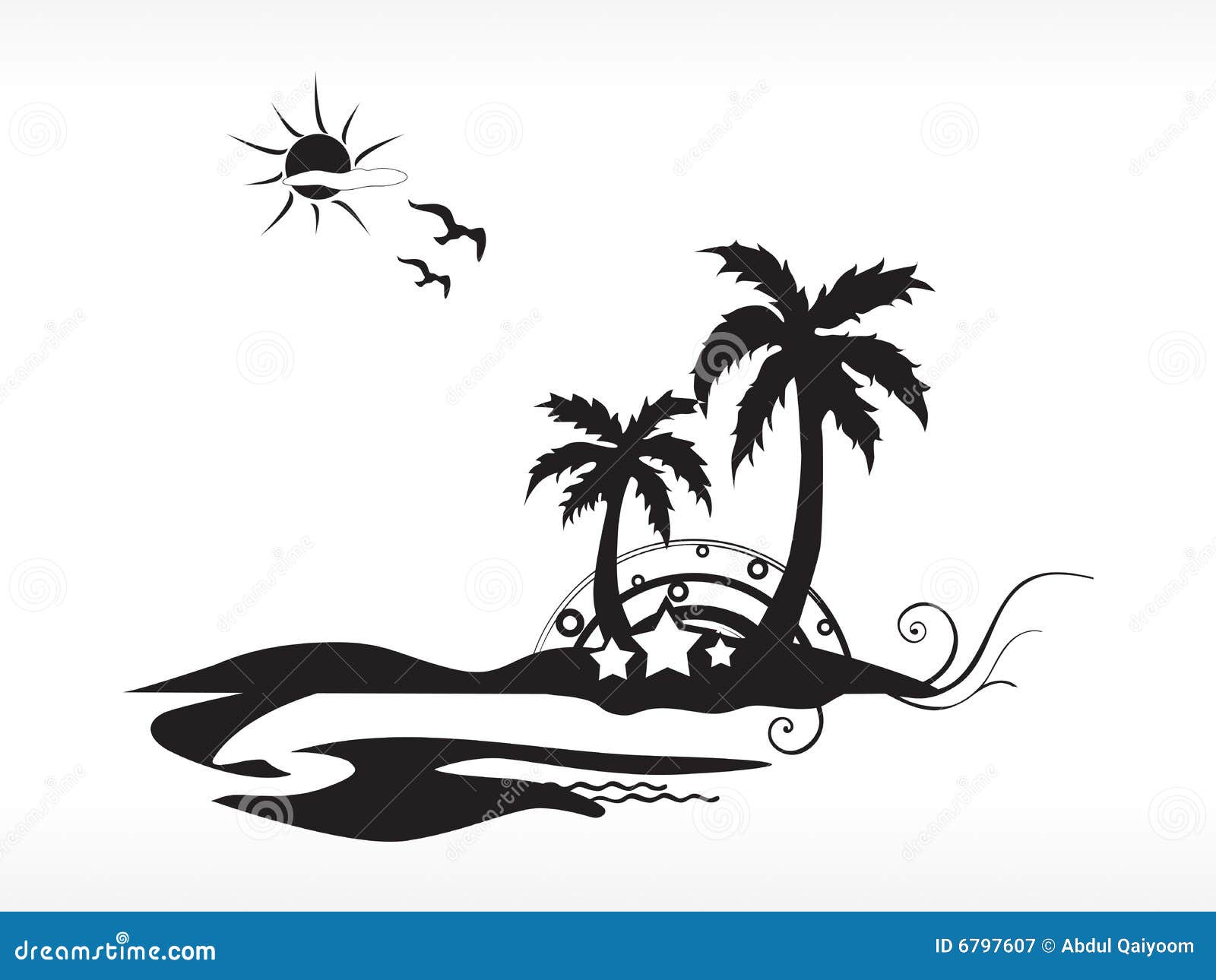 Black and White Summer Background, Wallpaper Stock Illustration ...