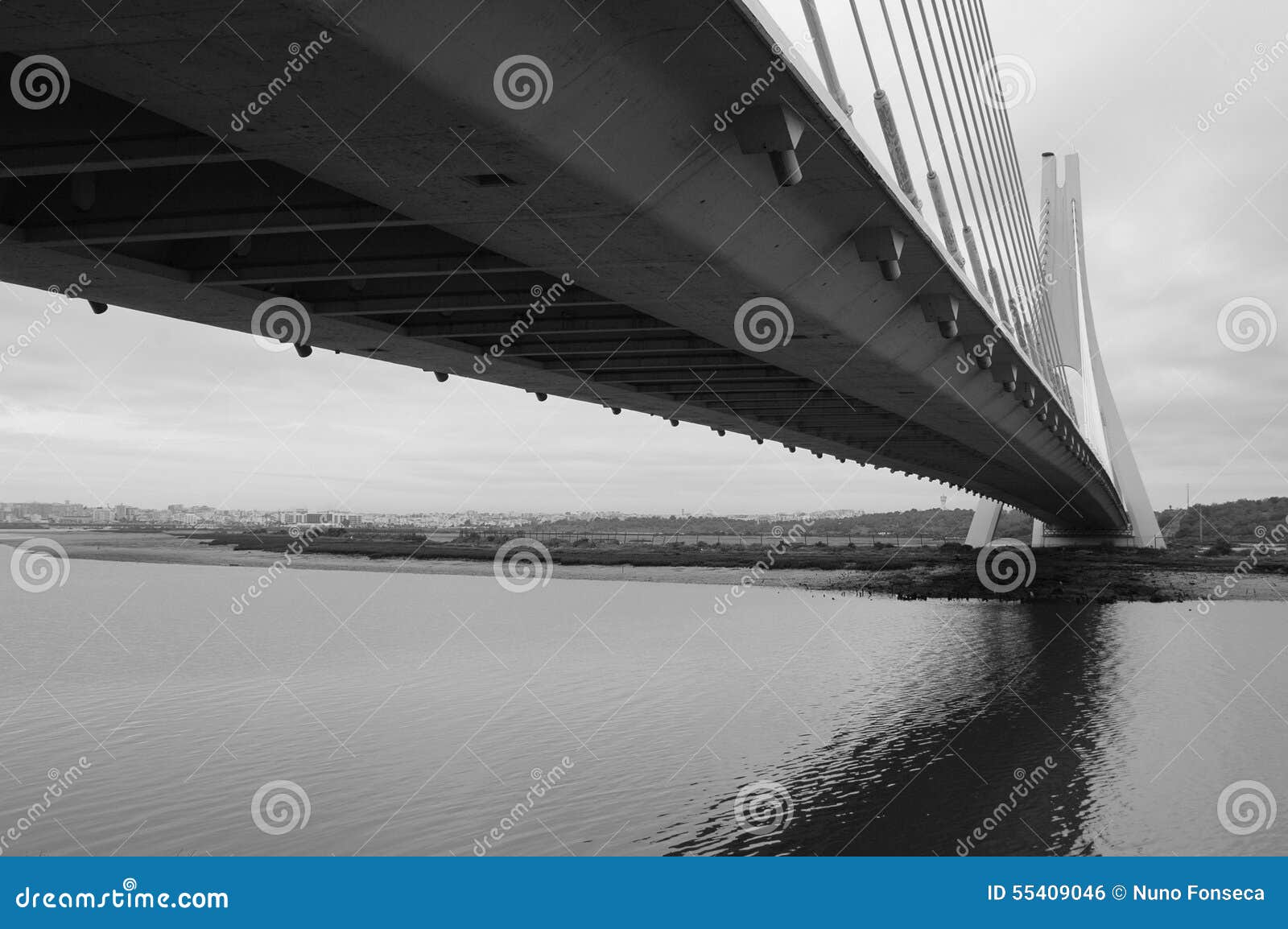 Concrete Suspension Bridge Supports With Multiple Ropes. Royalty-Free ...