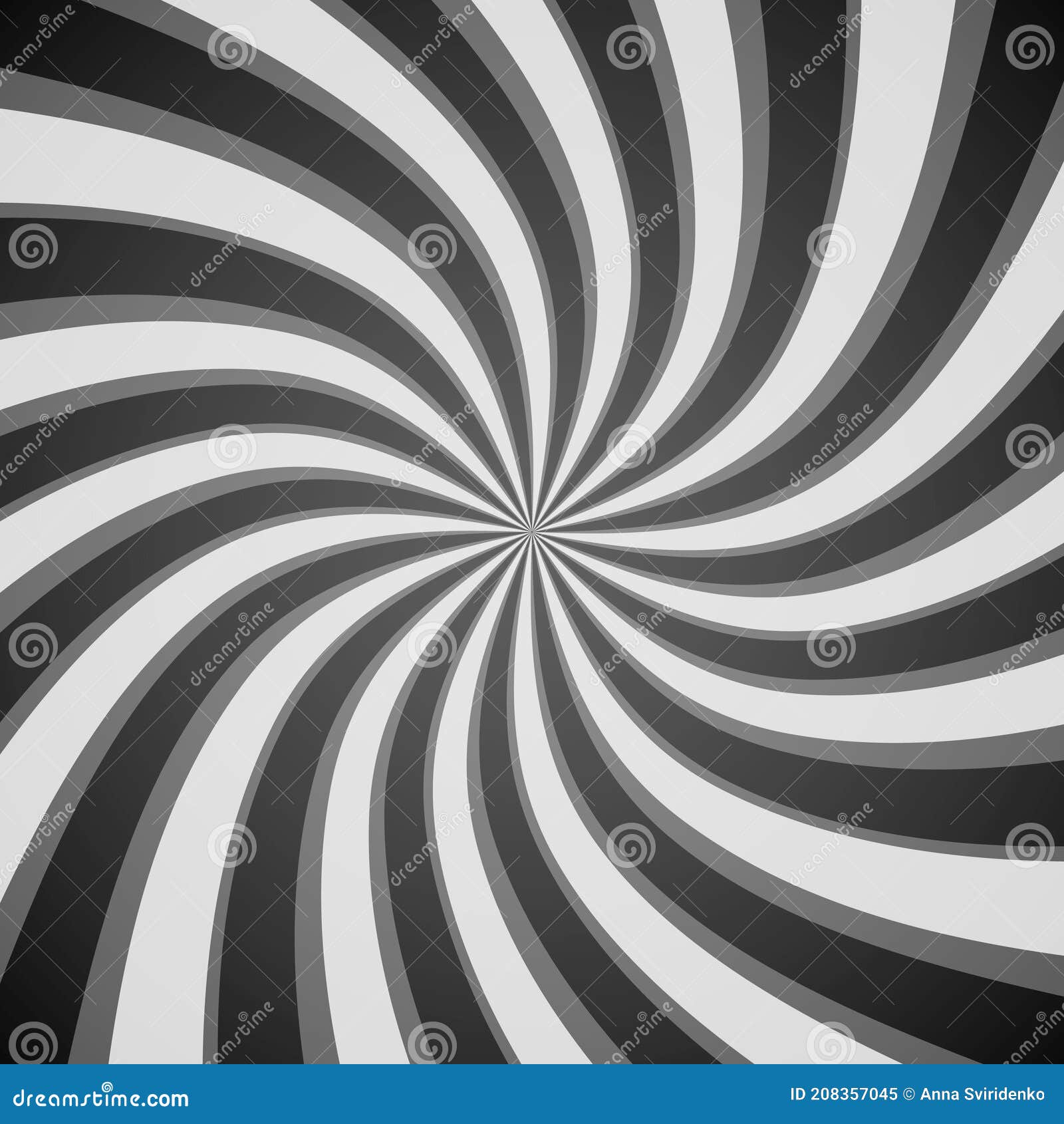 Black and White Swirling Radial Background Helix Rotation Rays Stock ...