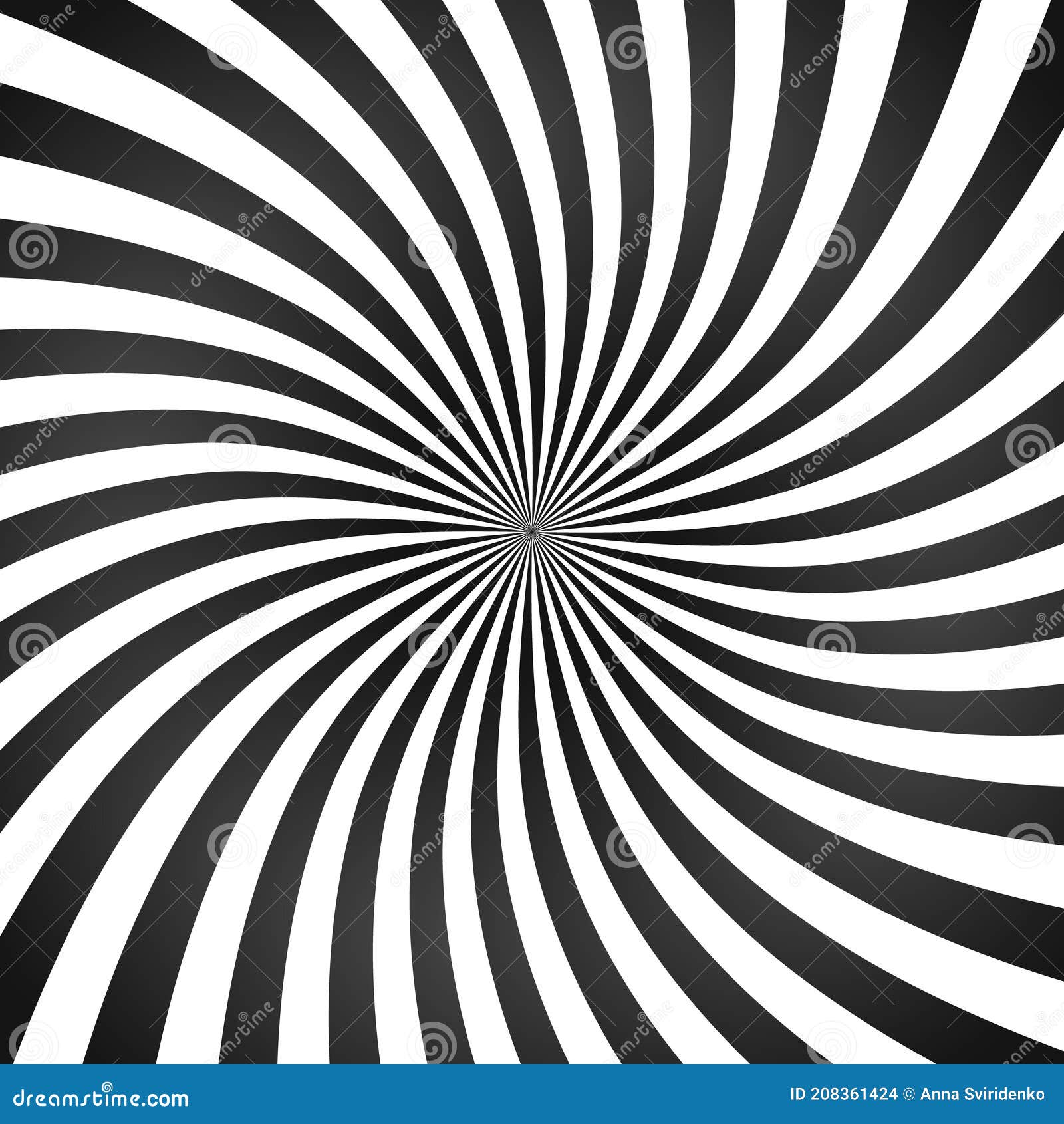 Black and White Swirling Radial Background Helix Rotation Rays Stock ...