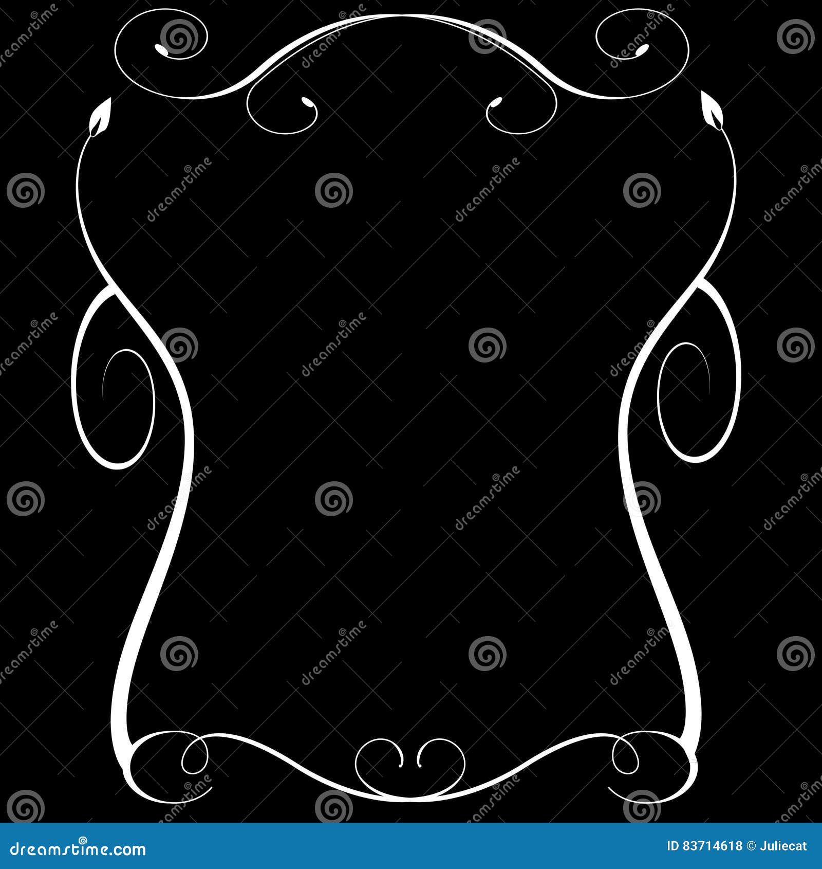 BLACK WHITE SWIRLS FRAME stock illustration. Illustration of ornamental ...