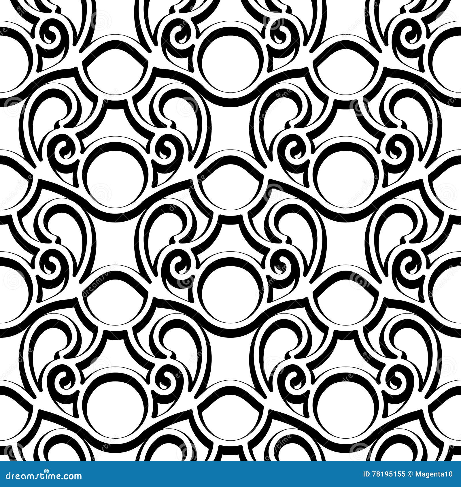 Black and White Swirly Pattern Stock Vector - Illustration of design ...