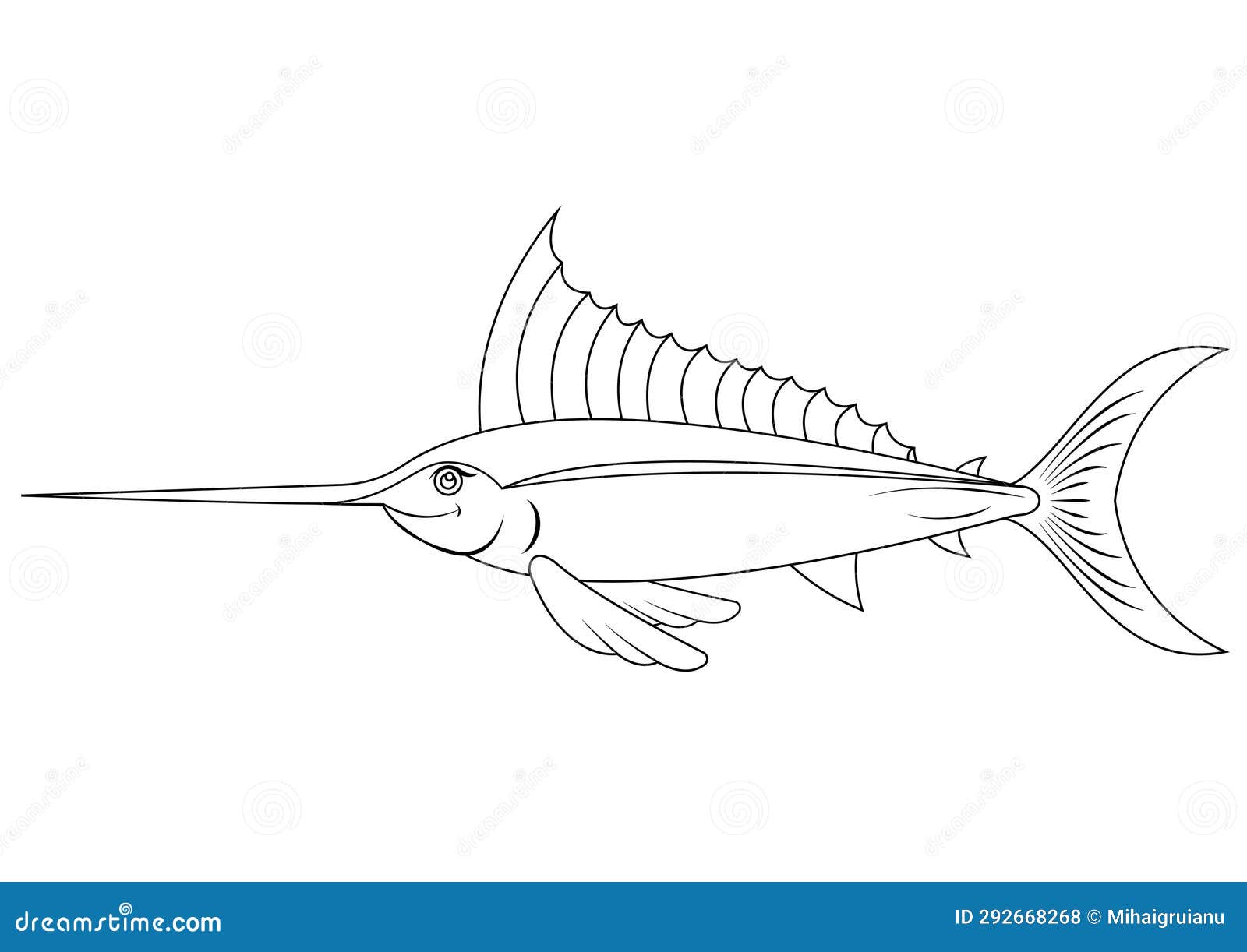Xiphias Coloring Page Cartoon Vector | CartoonDealer.com #119735889