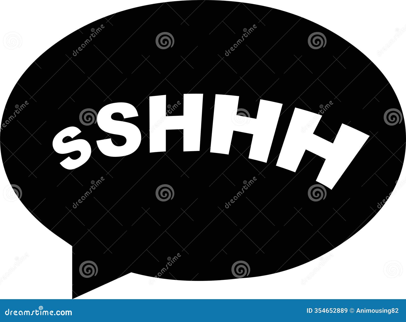 Black and White Symbol Dialogue Bubble Sshhh Text Silent Concept Stock ...